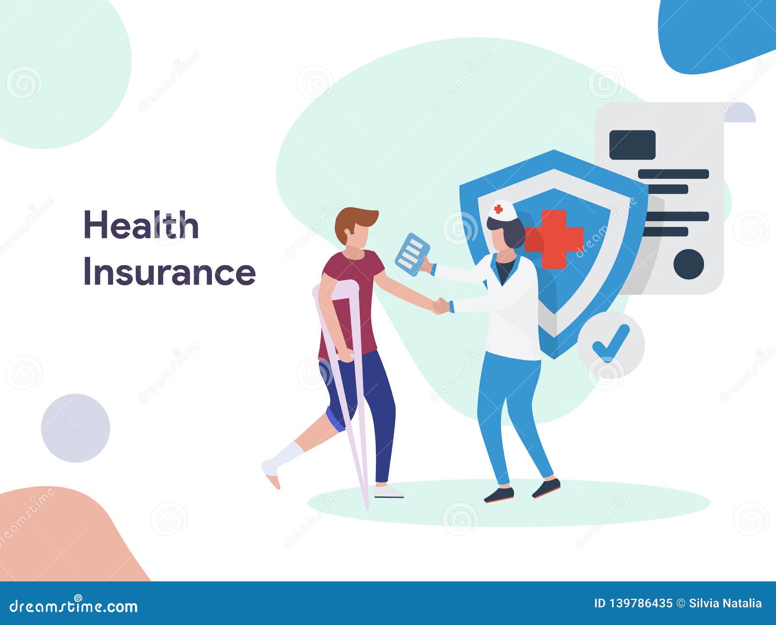 Health Insurance Security Illustration. Modern Flat Design Style for ...