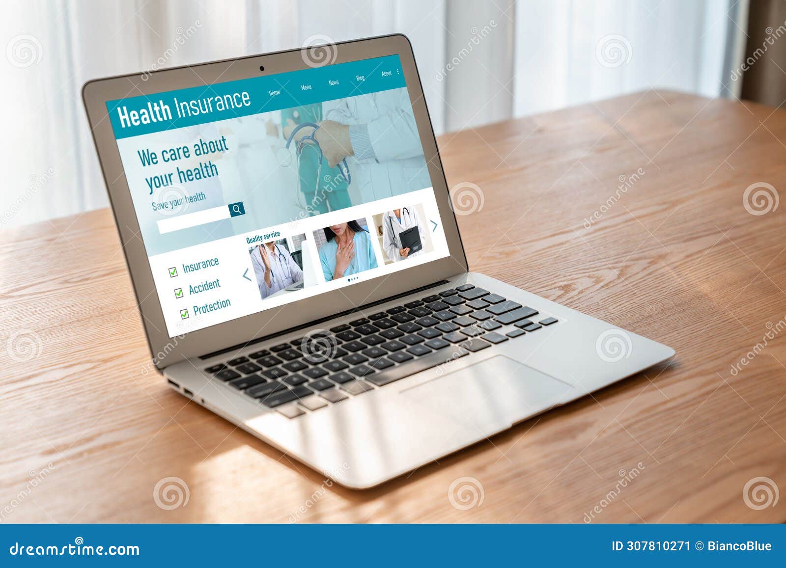 Health Insurance Web Site Modish Registration System Stock Image ...