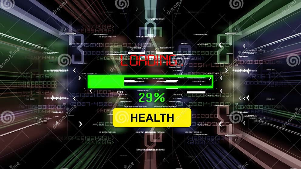 Health Loading Progress Bar on the Screen Stock Illustration ...