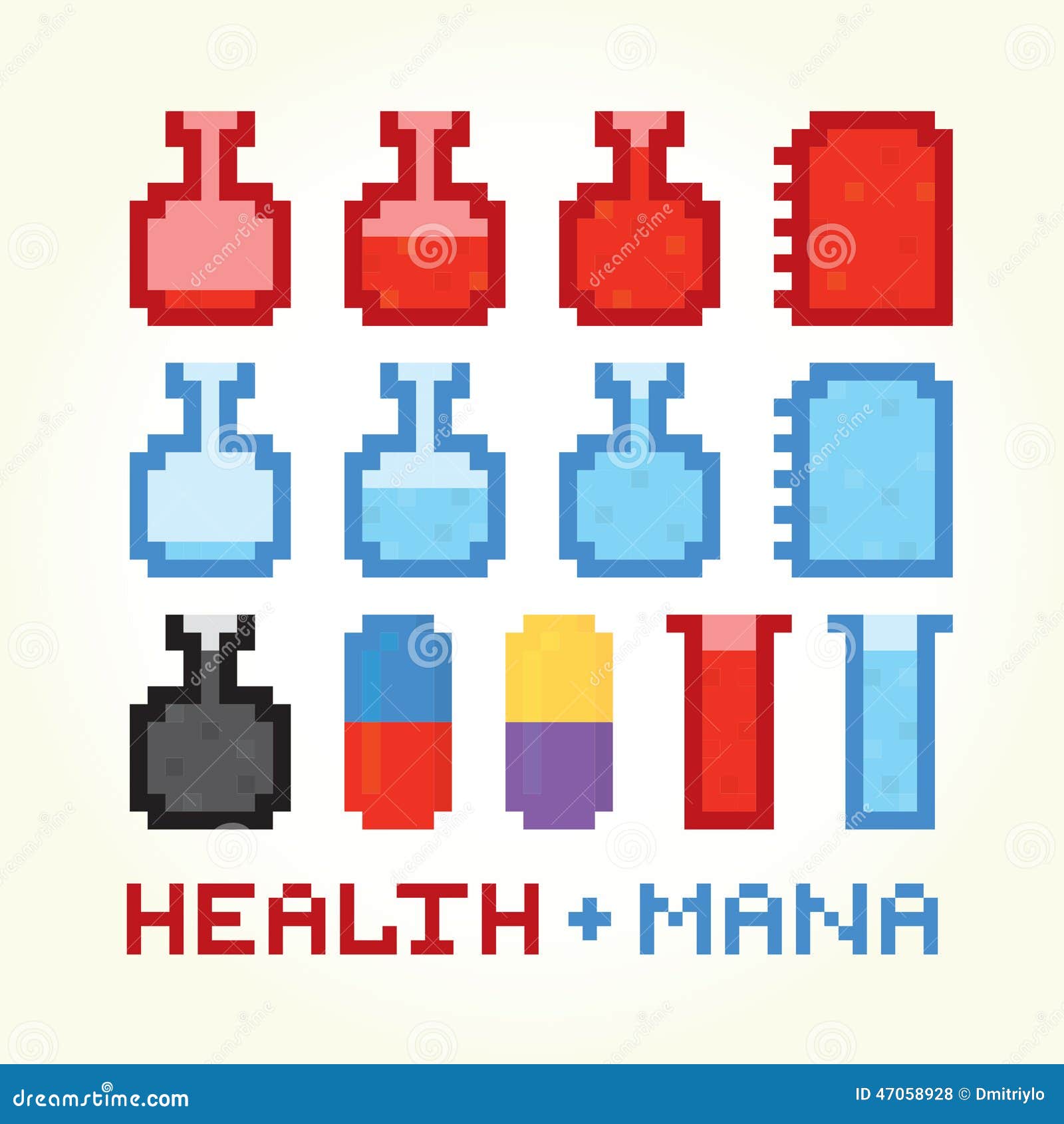 Health And Mana Bar. Game Health And Mana Scale. Mana Points And Health ...