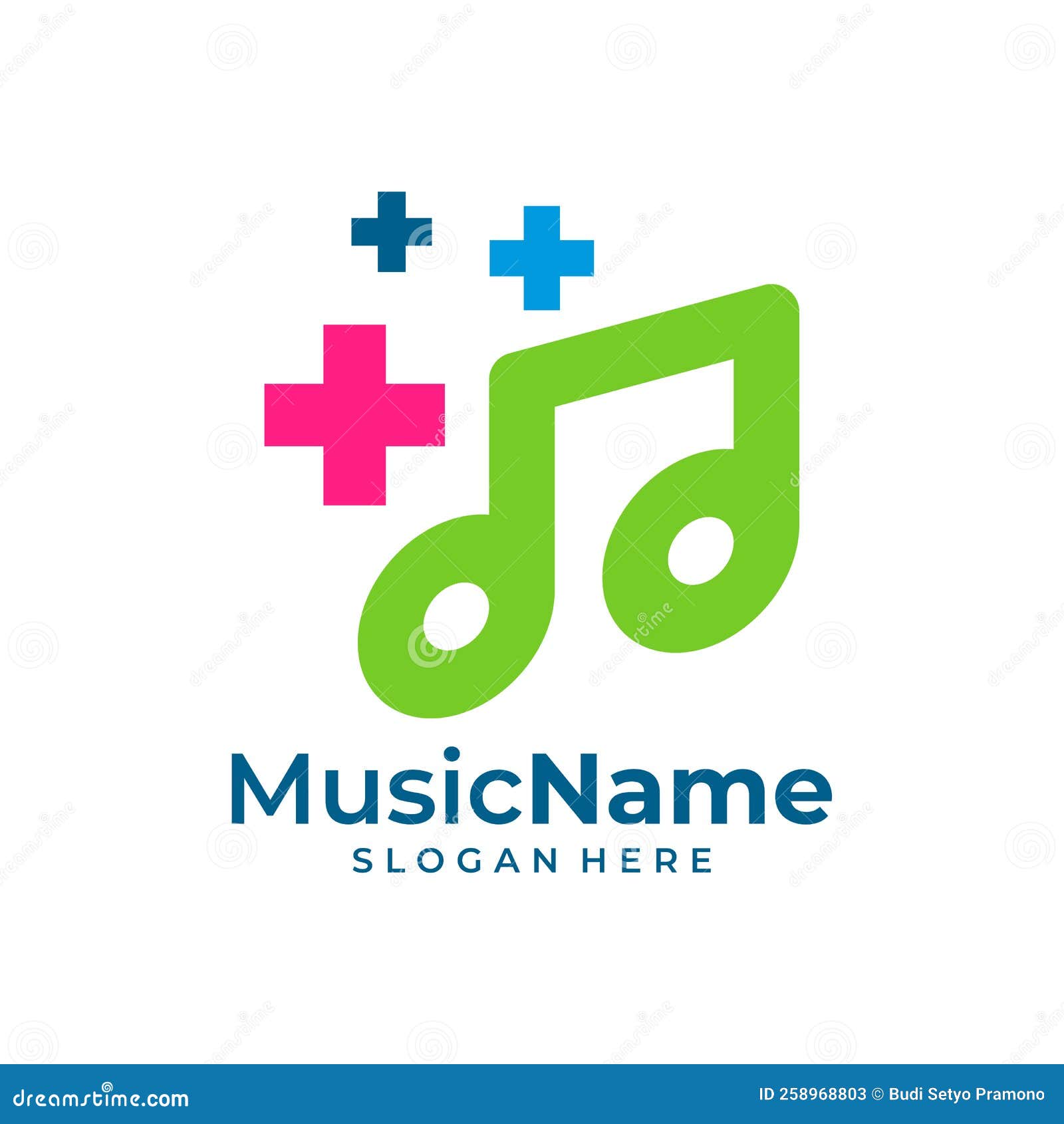 Health Music Logo Vector. Music Plus Logo Design Template Stock ...