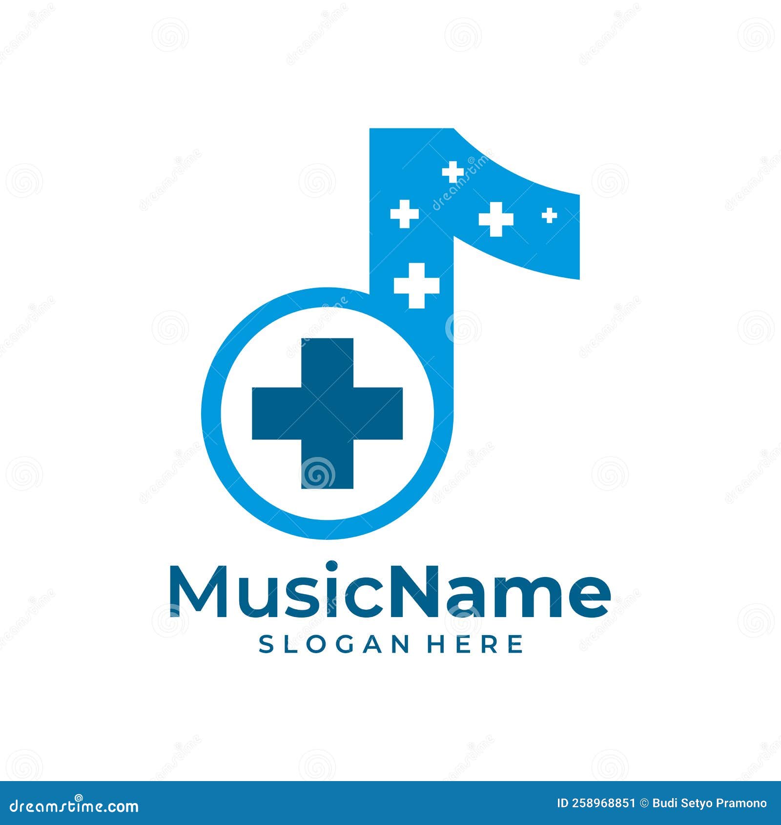 Health Music Logo Vector. Music Plus Logo Design Template Stock ...