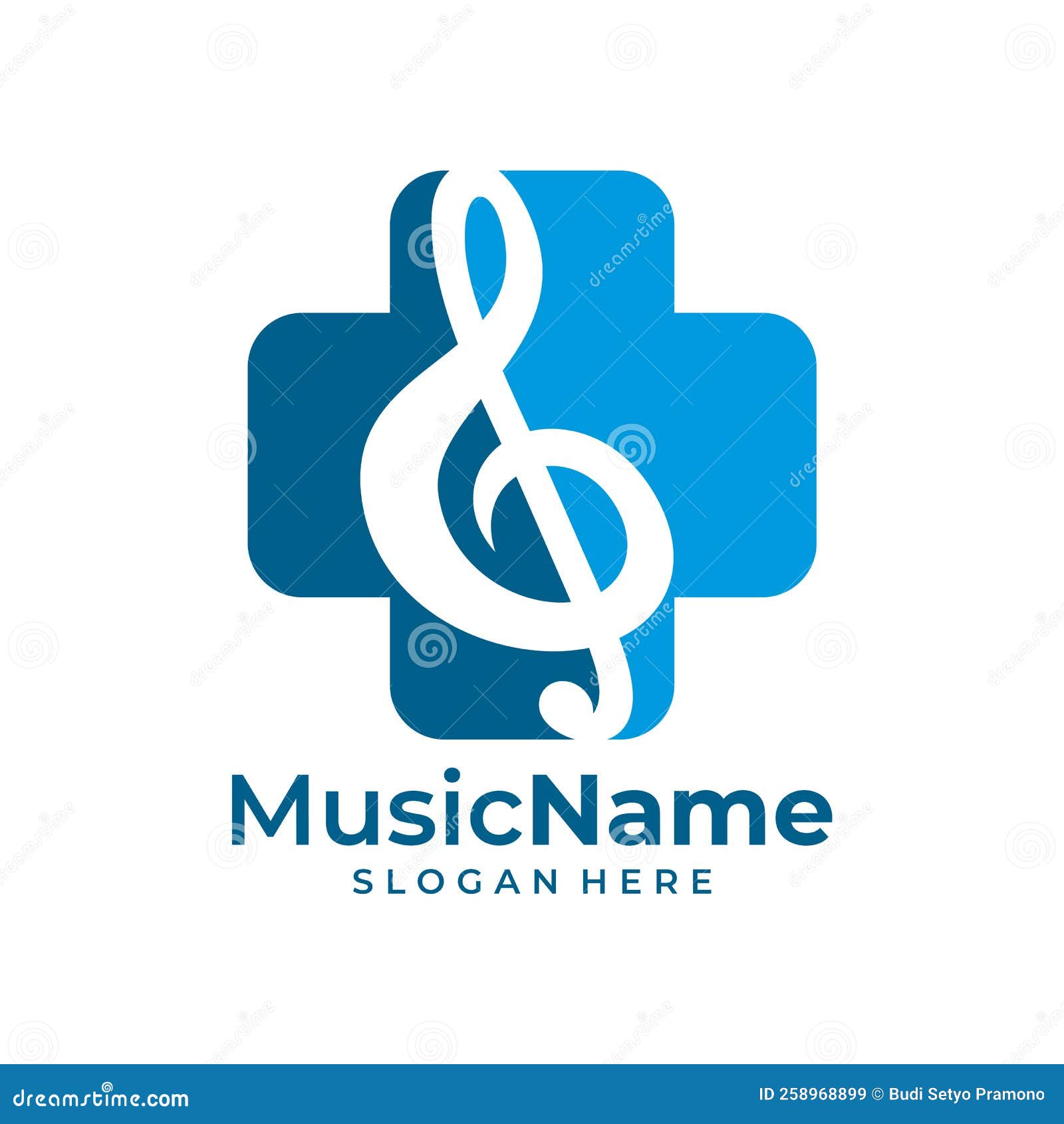 Health Music Logo Vector. Music Plus Logo Design Template Stock ...