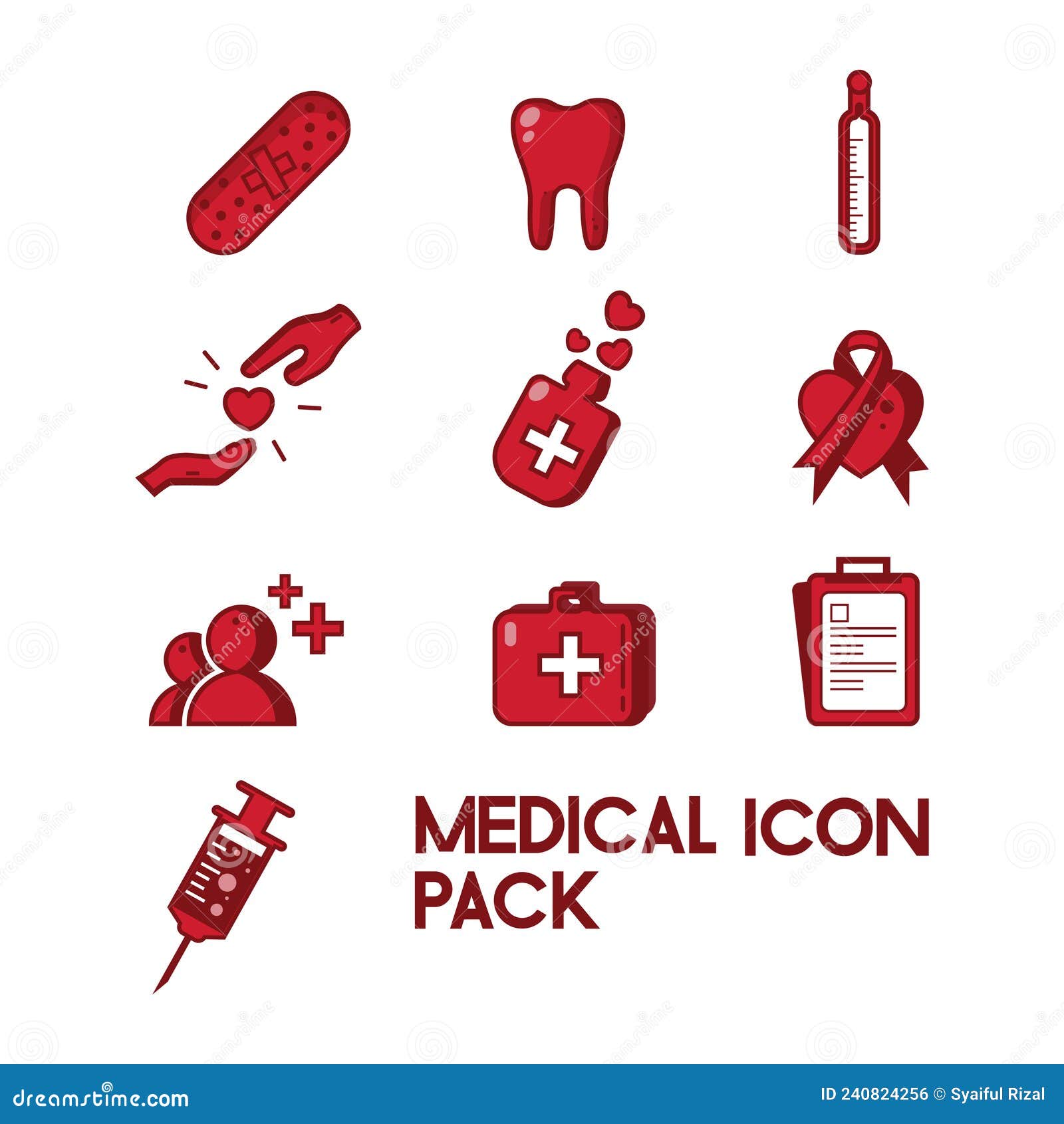Medical Pack Icon Set stock vector. Illustration of lifestyle - 240824256
