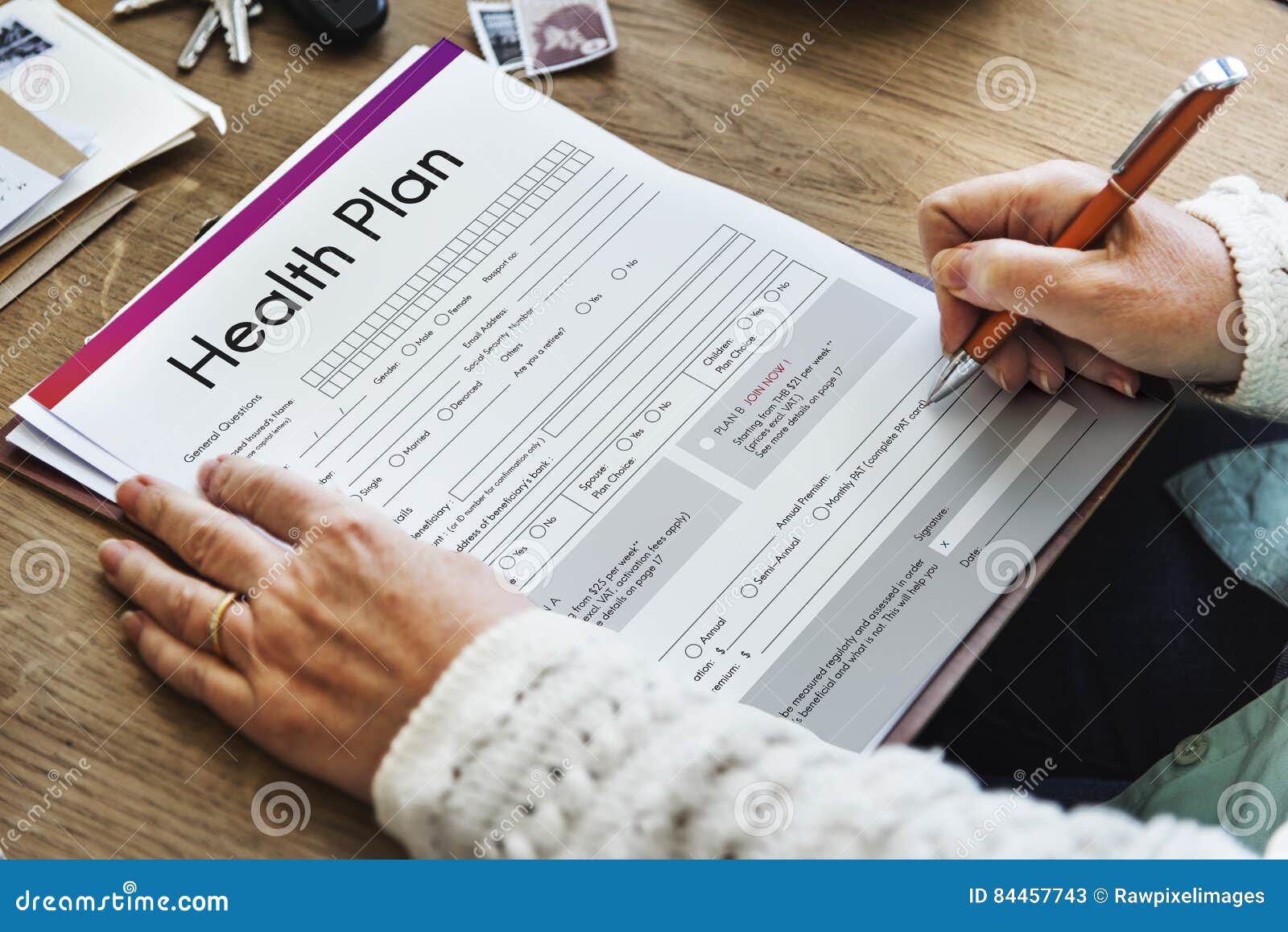 Health Plan Treatment Medical Document Form Concept Stock Image - Image ...