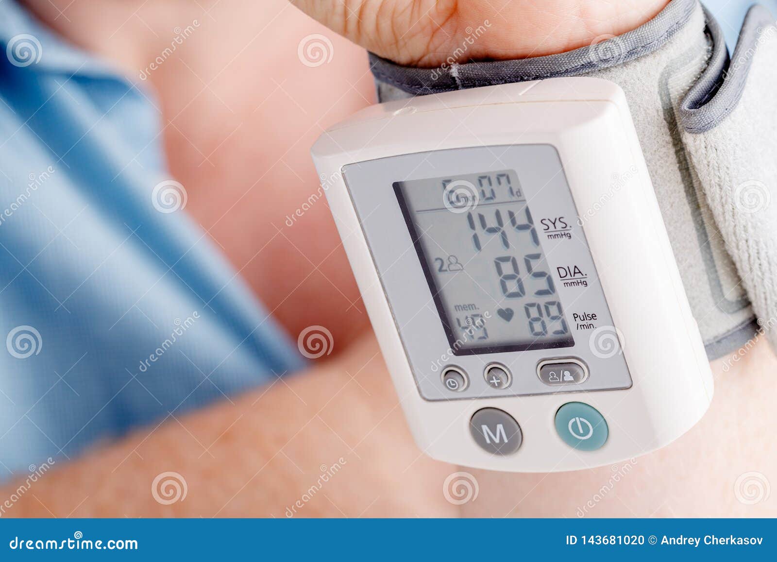 Health Problem, High Blood Pressure. Man Measuring His Blood Pressure ...