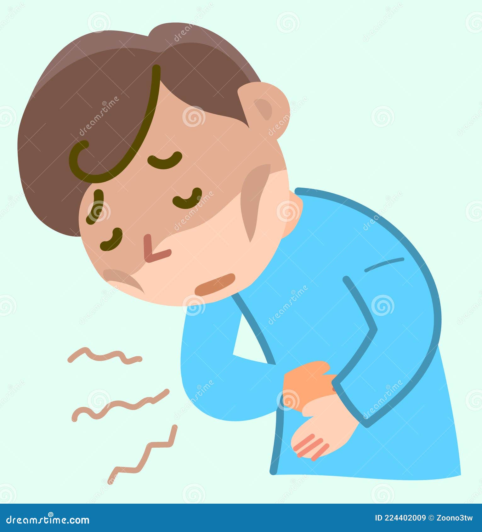 Health Problem, Man with Uncomfortable Stomach Stock Vector ...