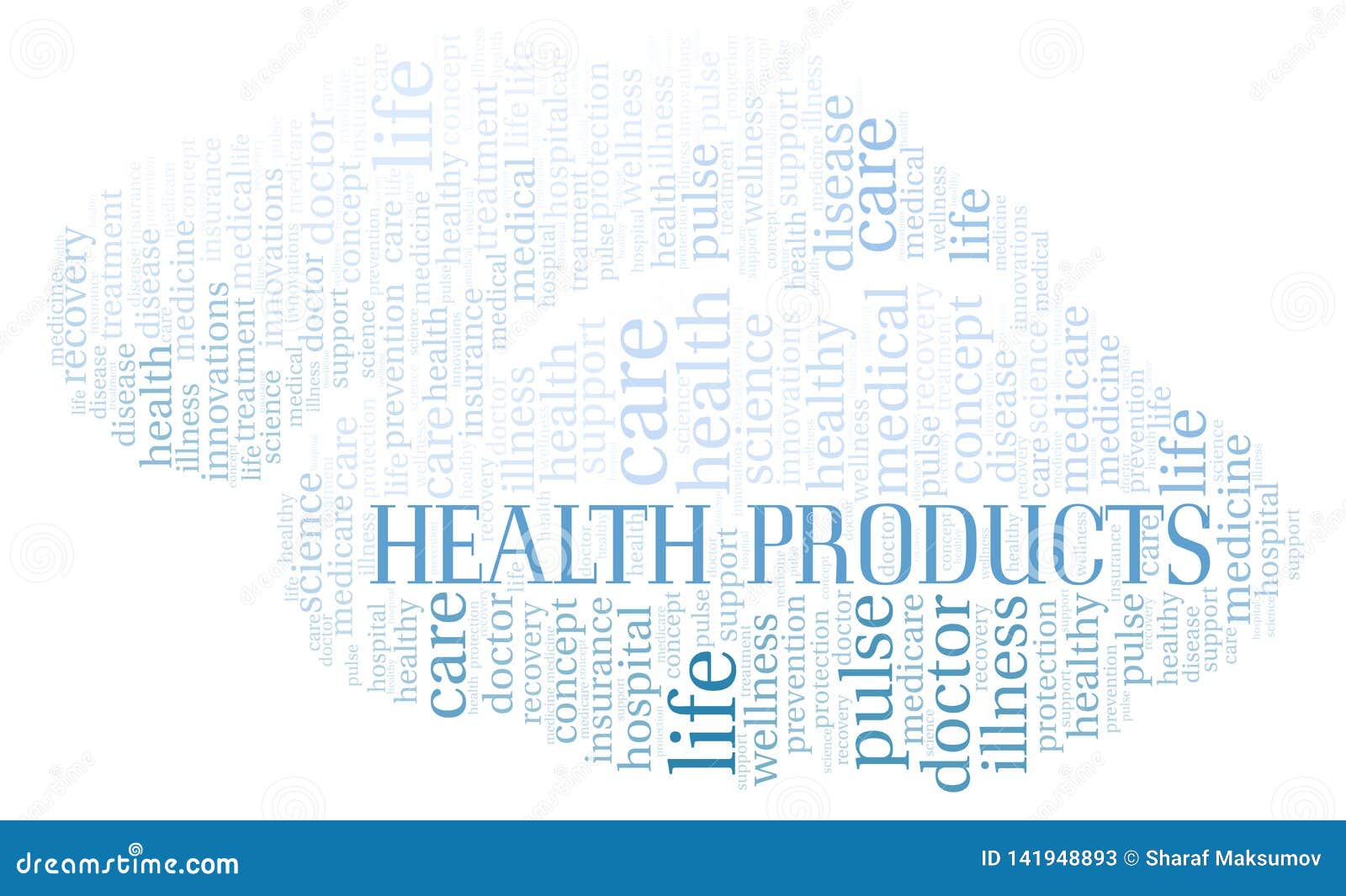 Health Products word cloud stock illustration. Illustration of colors ...