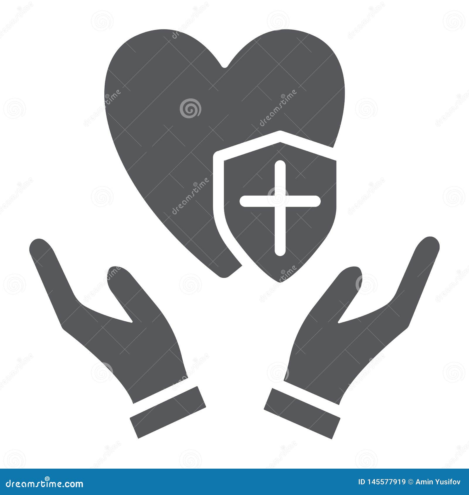 Health Protection Glyph Icon, Medical and Security, Health Safety Sign ...