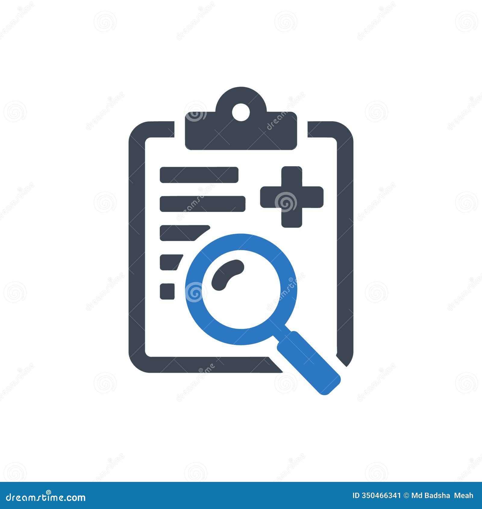Health Report Search Icon stock vector. Illustration of medical - 350466341