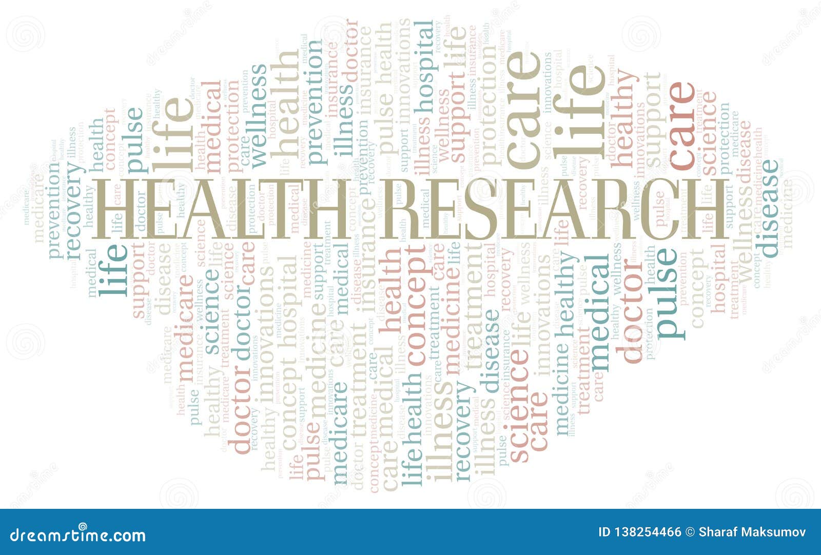 Health Research word cloud stock illustration. Illustration of white ...