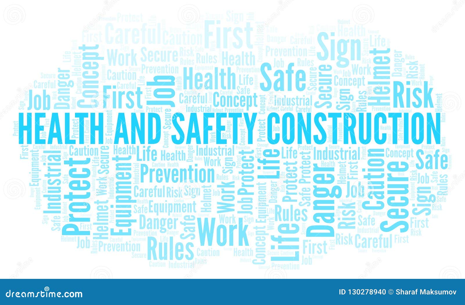 Health and Safety Construction Word Cloud. Stock Illustration ...