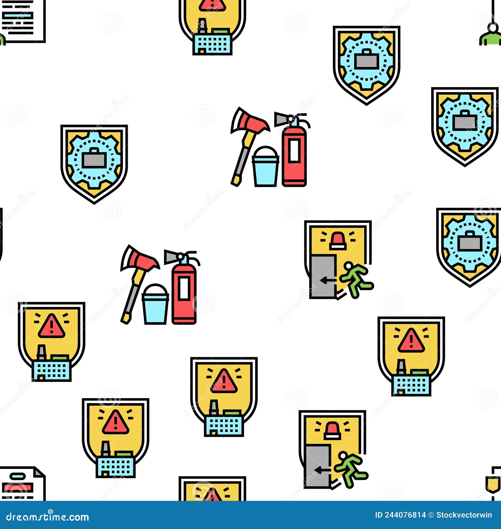 Health Safety Environment Hse Vector Seamless Pattern Stock Vector ...