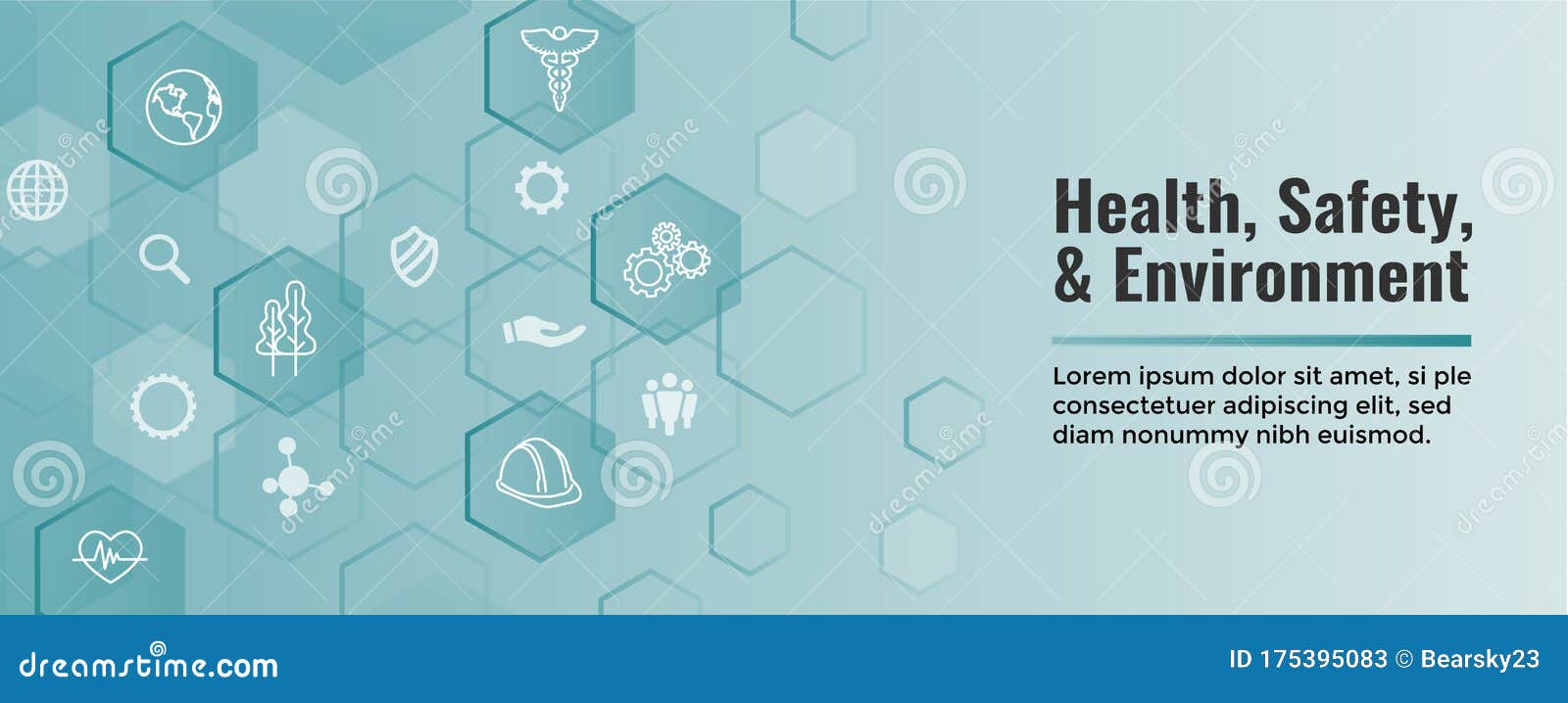 Health Safety and Environment Icon Set & Web Header Banner Stock Vector ...
