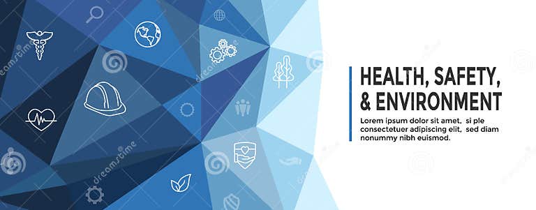 Health Safety and Environment Icon Set & Web Header Banner Stock Vector ...