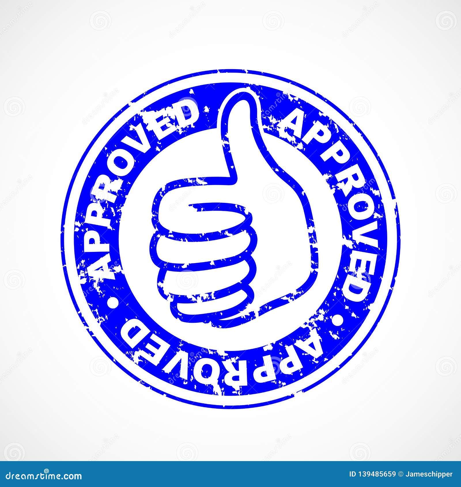 Approved thumbs up stamp stock vector. Illustration of thumb - 139485659