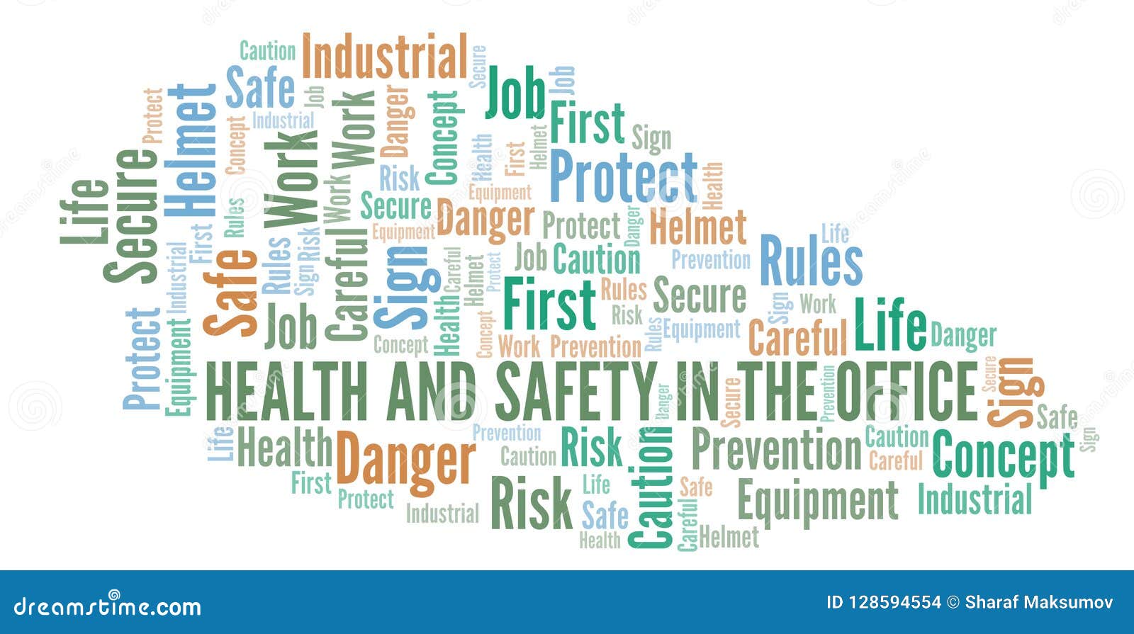 Health and Safety in the Office Word Cloud. Stock Illustration ...