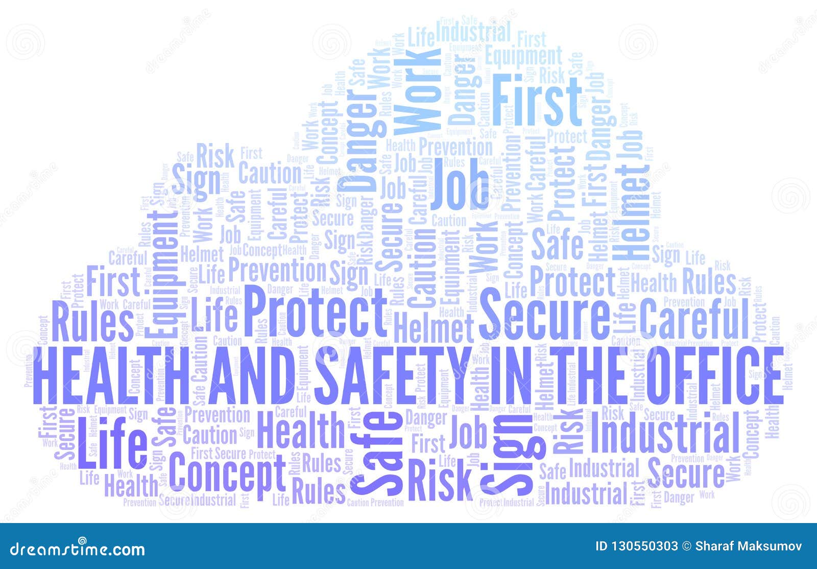 Health and Safety in the Office Word Cloud. Stock Illustration ...