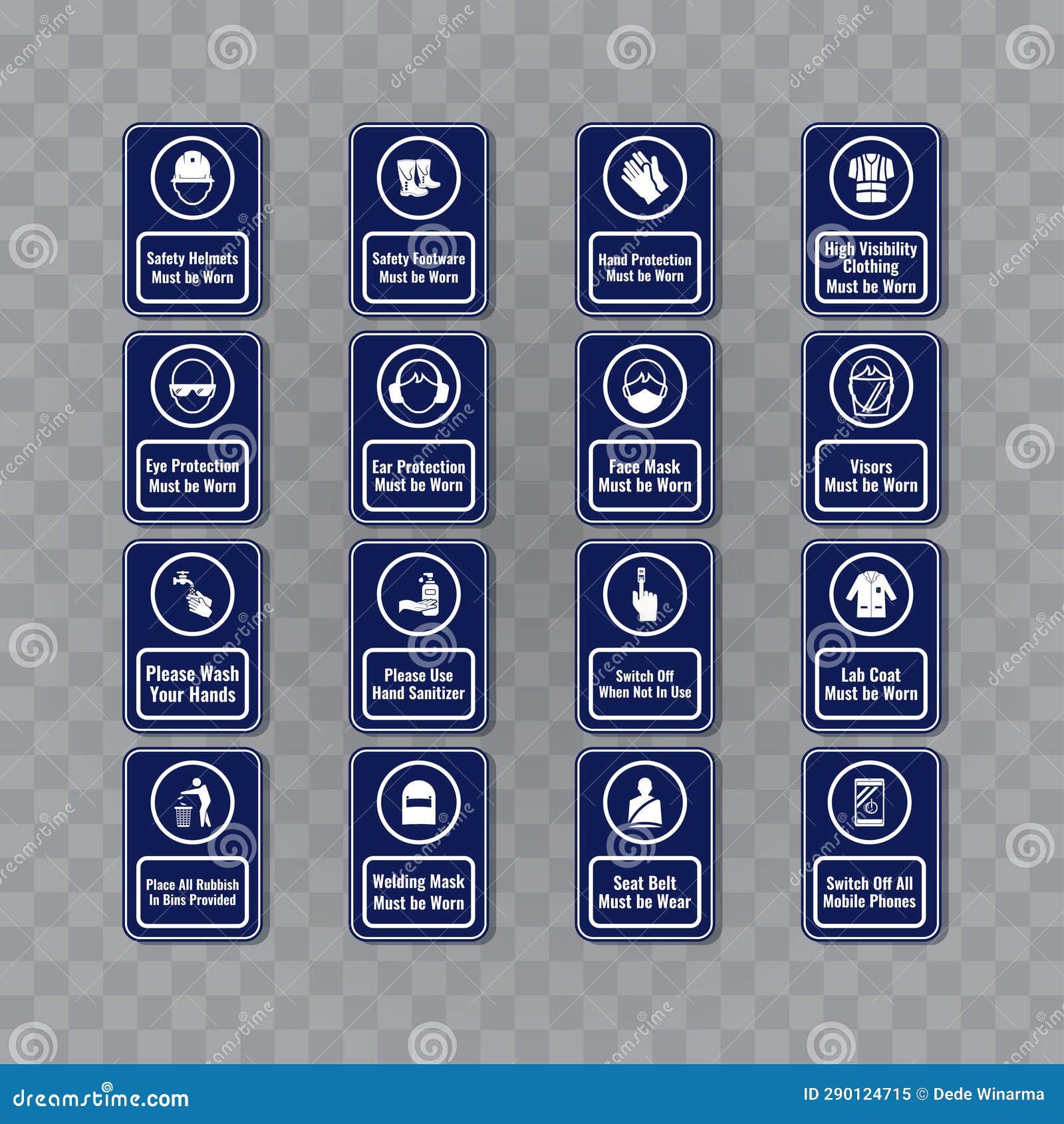 Health and Safety Sign Set Collection Graphic Design Vector Stock ...