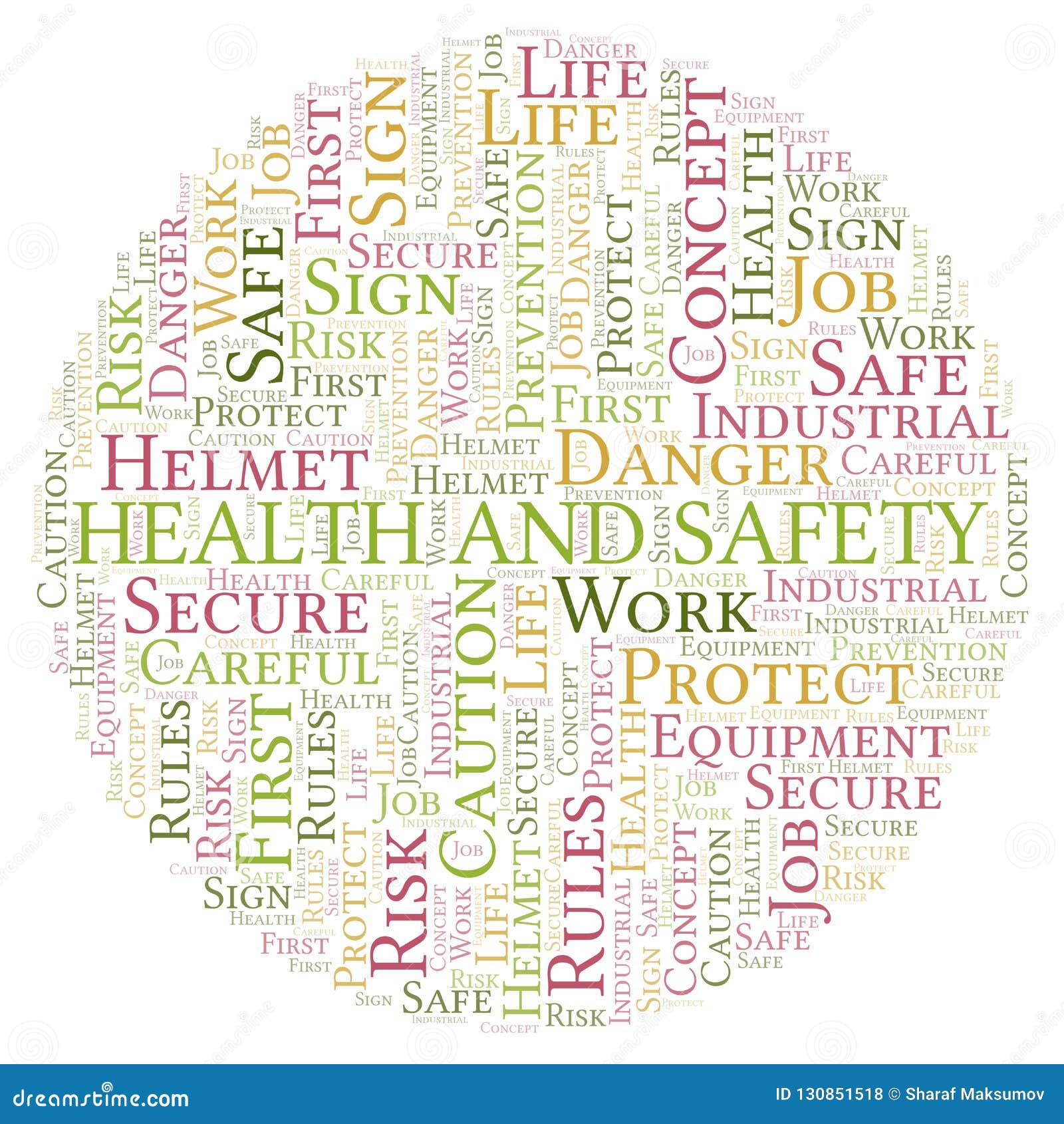 Health and Safety Word Cloud. Stock Illustration - Illustration of ...