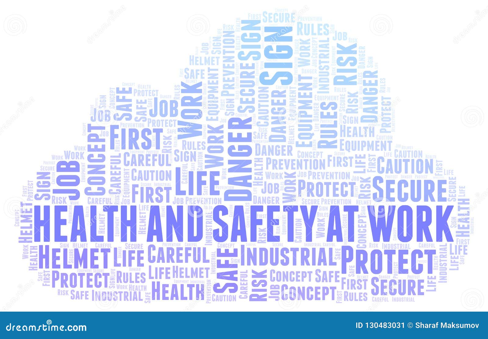 Health and Safety at Work Word Cloud. Stock Illustration - Illustration ...