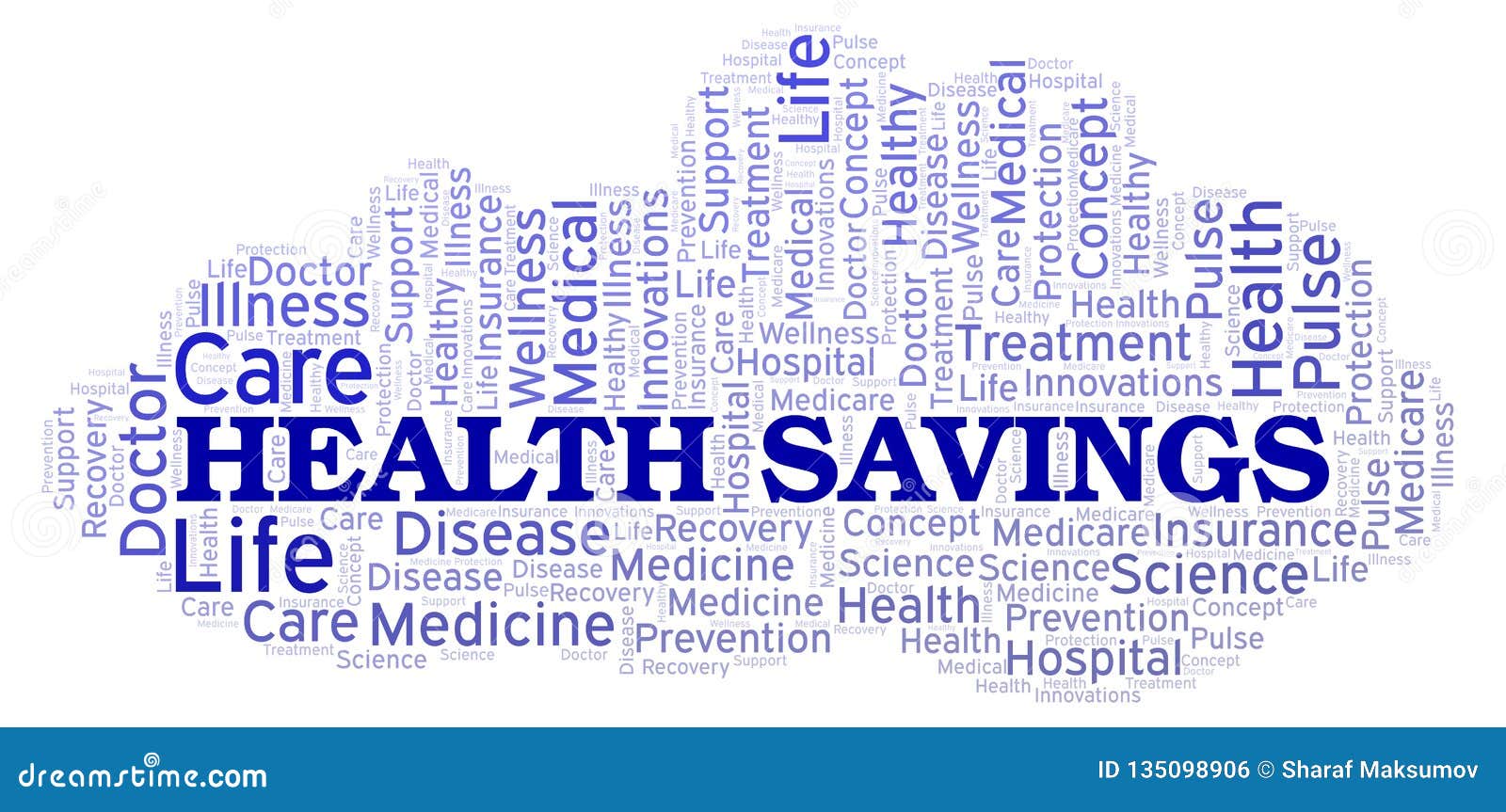 Health Savings word cloud stock illustration. Illustration of wellness ...