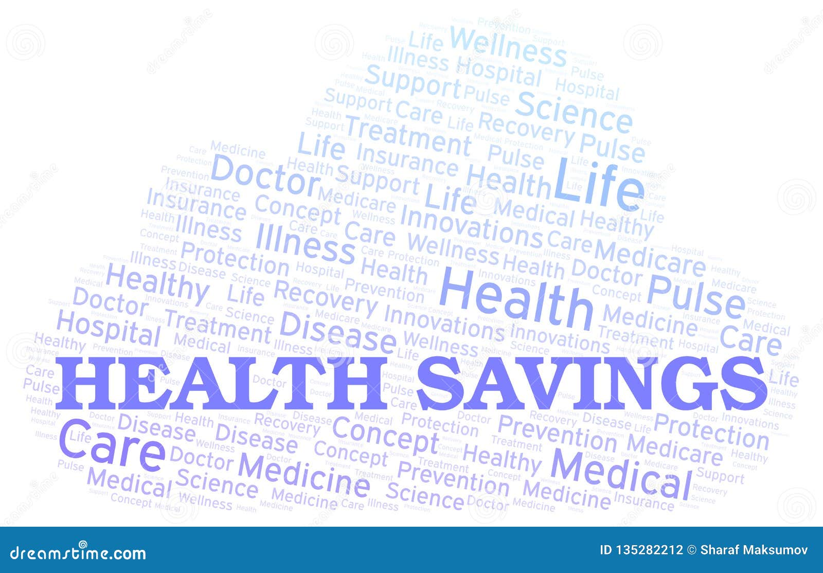 Health Savings word cloud stock illustration. Illustration of rendering ...