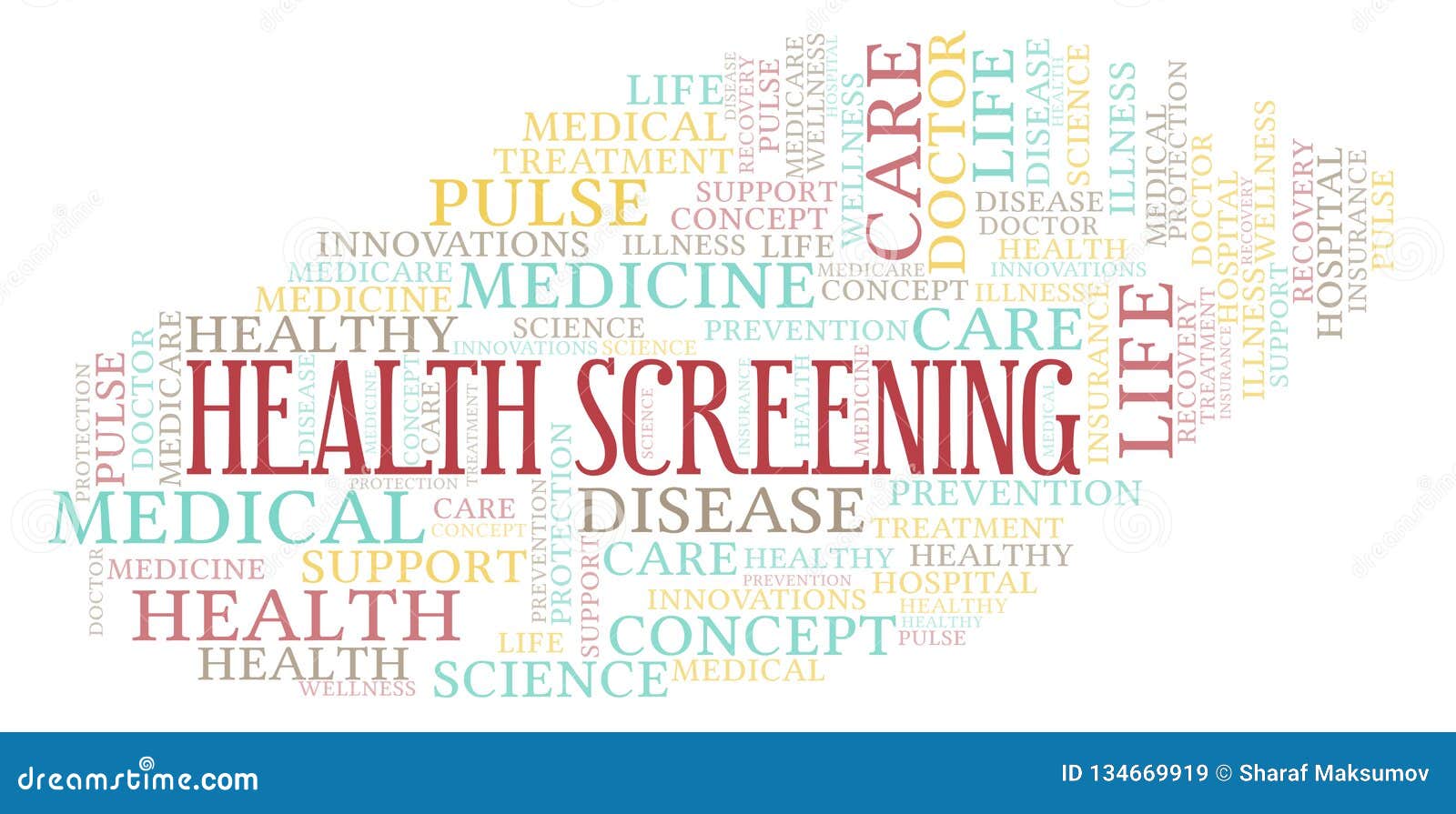 Health Screening Word Cloud Stock Illustration - Illustration of health ...
