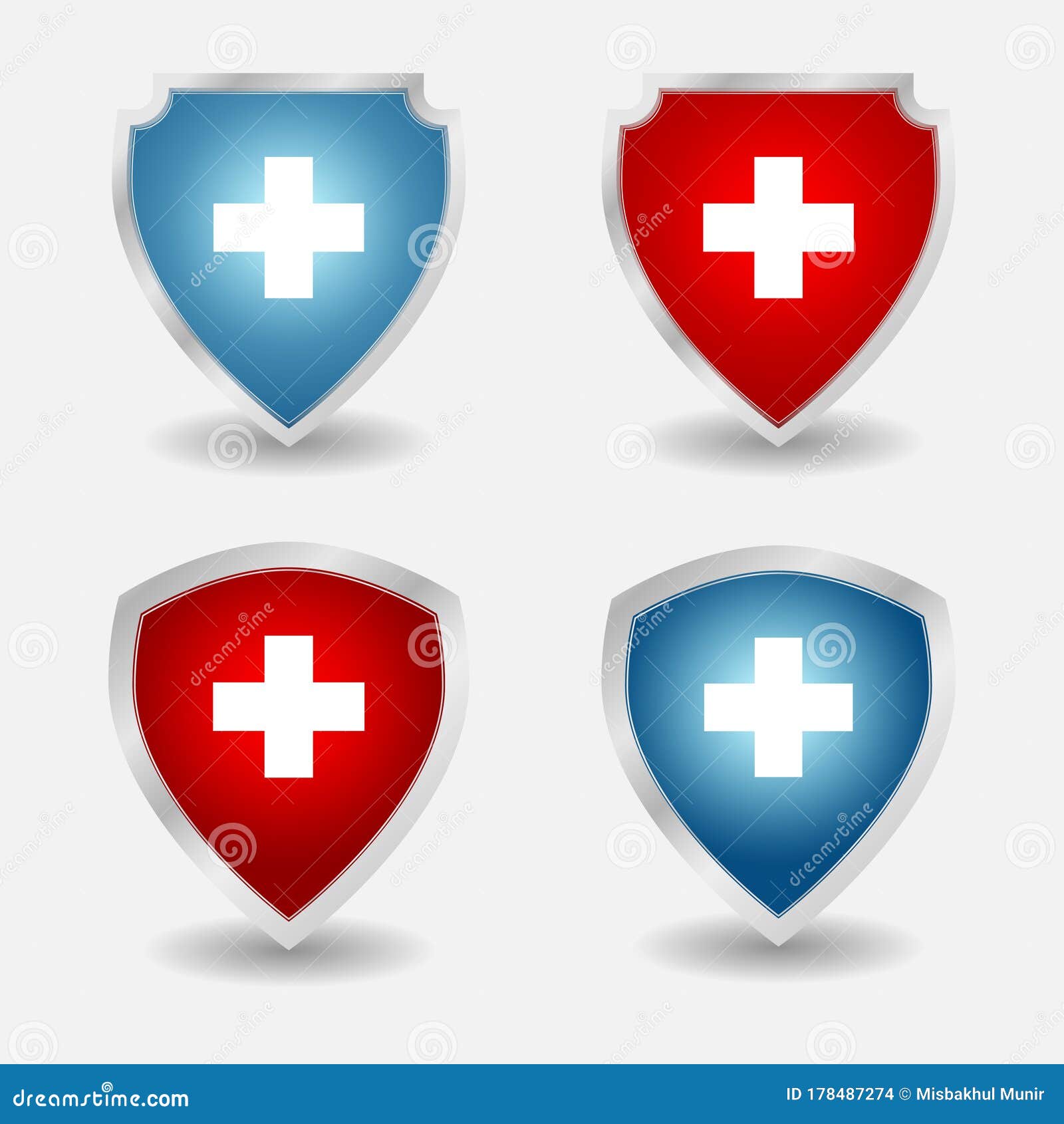 Health Shield Design Collection Vector Stock Vector - Illustration of ...