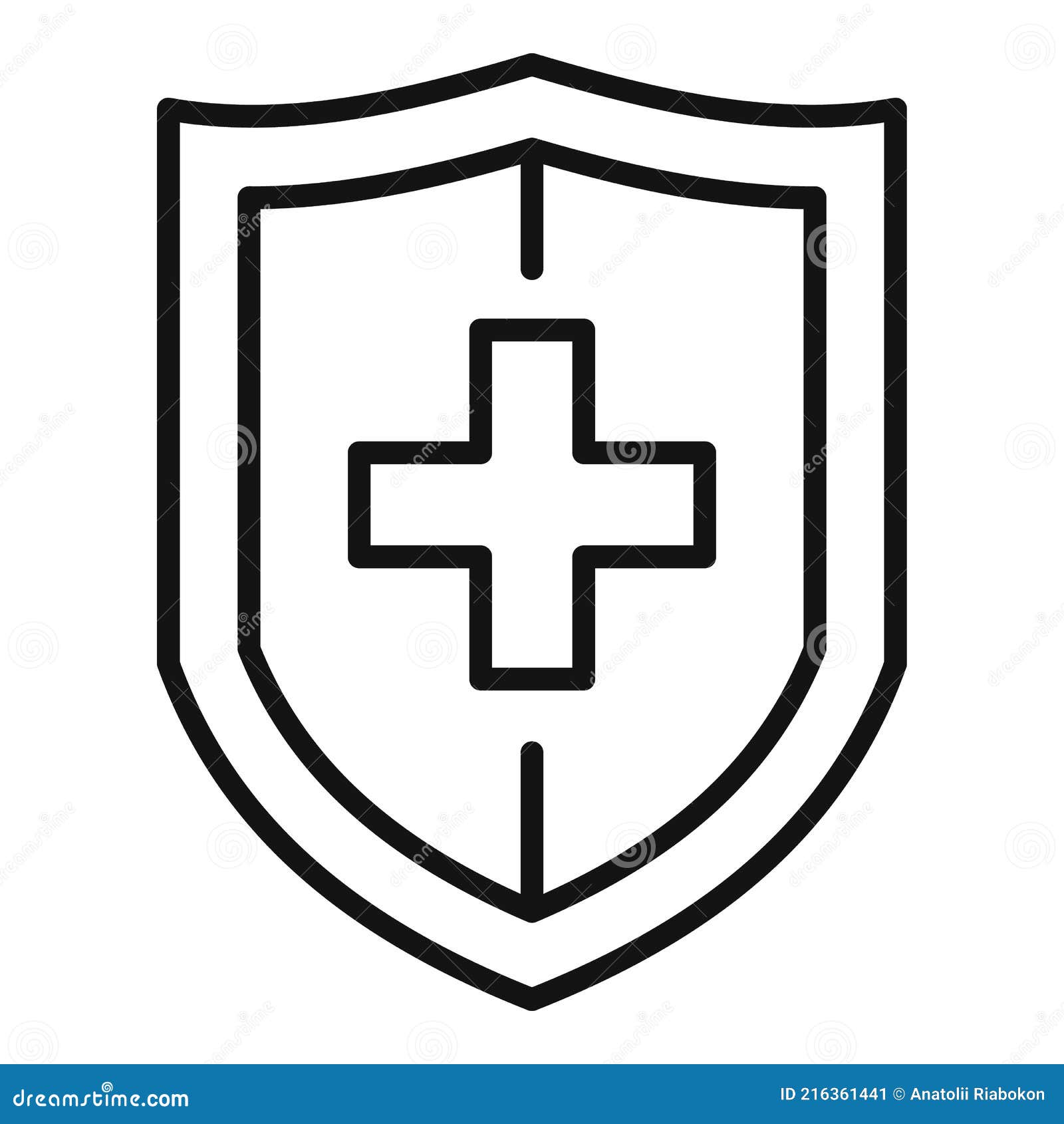 Health Shield Icon, Outline Style Stock Vector - Illustration of ...