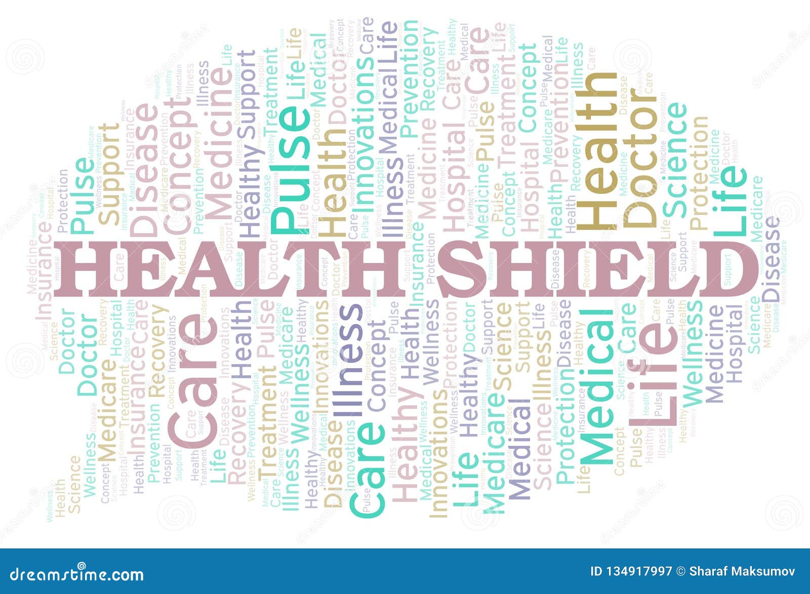 Health Shield word cloud stock illustration. Illustration of medicine ...