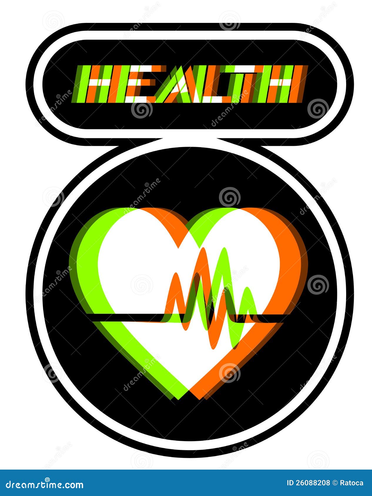 Health symbol stock vector. Illustration of pulse, graphic - 26088208
