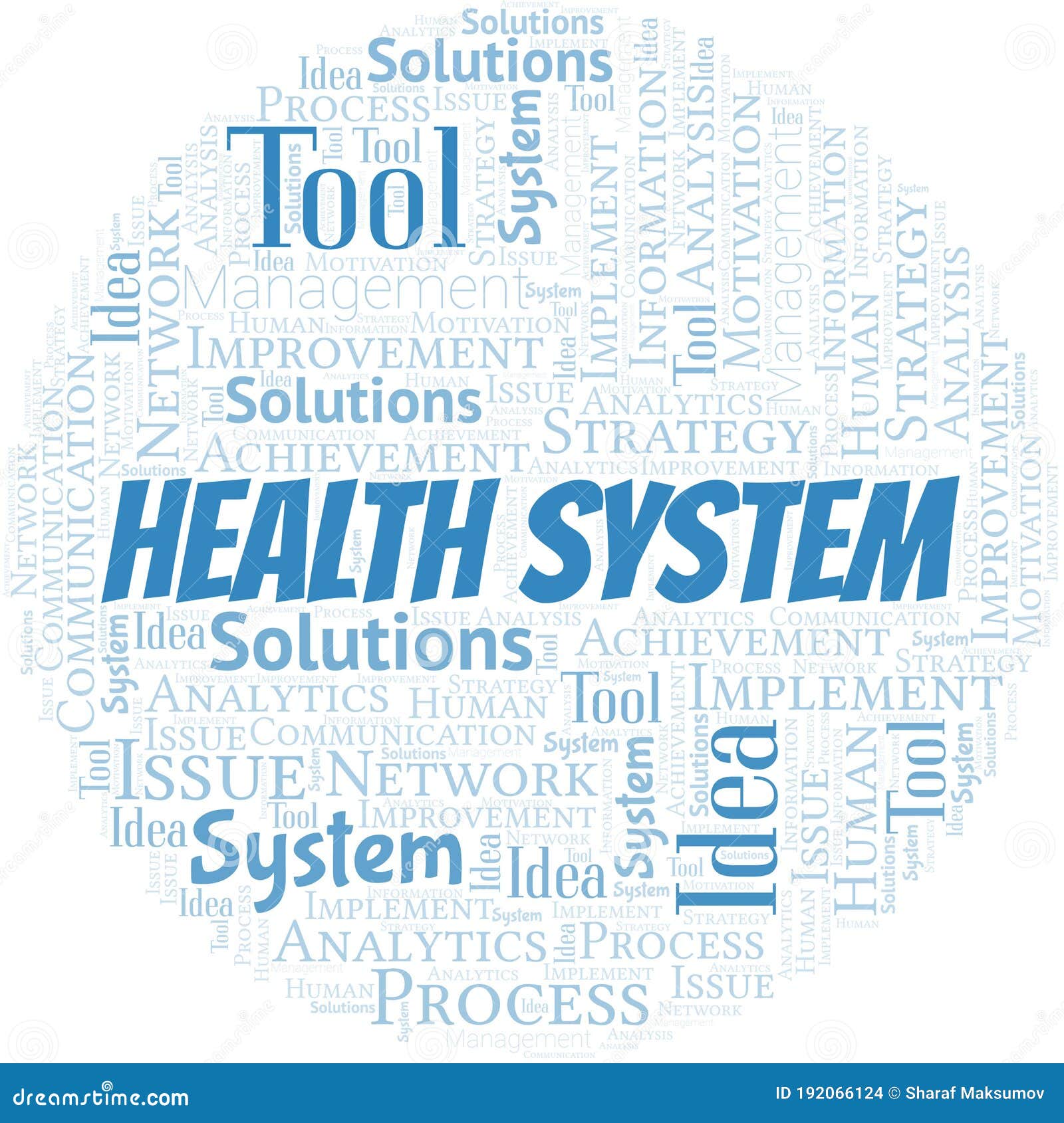 Health System Typography Vector Word Cloud. Stock Vector - Illustration ...