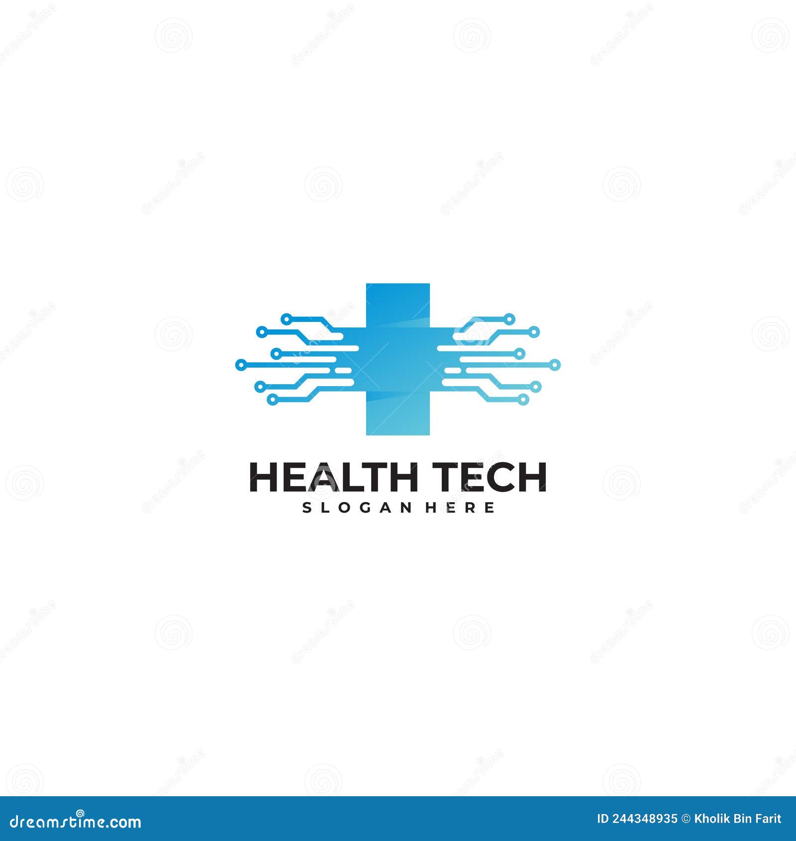 Health Tech Logo Vector Design Template Stock Vector - Illustration of ...