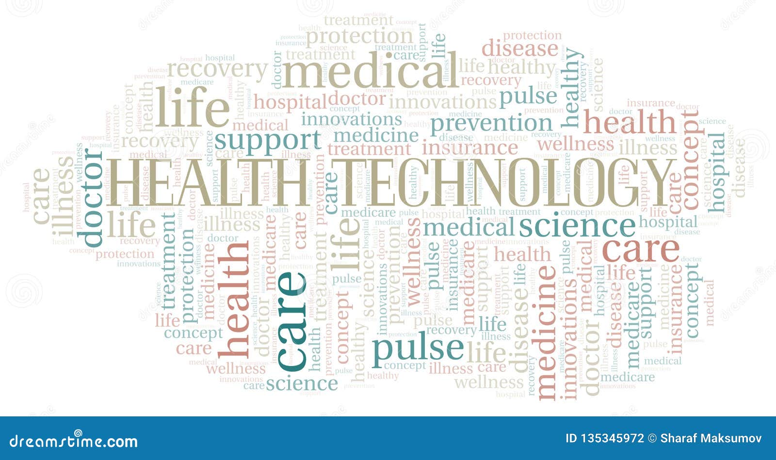 Health Technology Word Cloud Stock Illustration - Illustration of ...