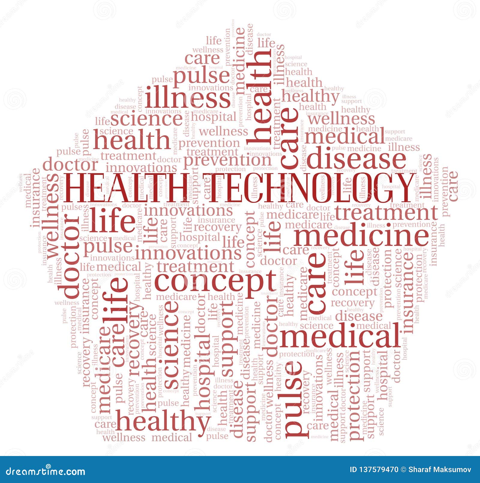 Health Technology Word Cloud Stock Illustration - Illustration of ...