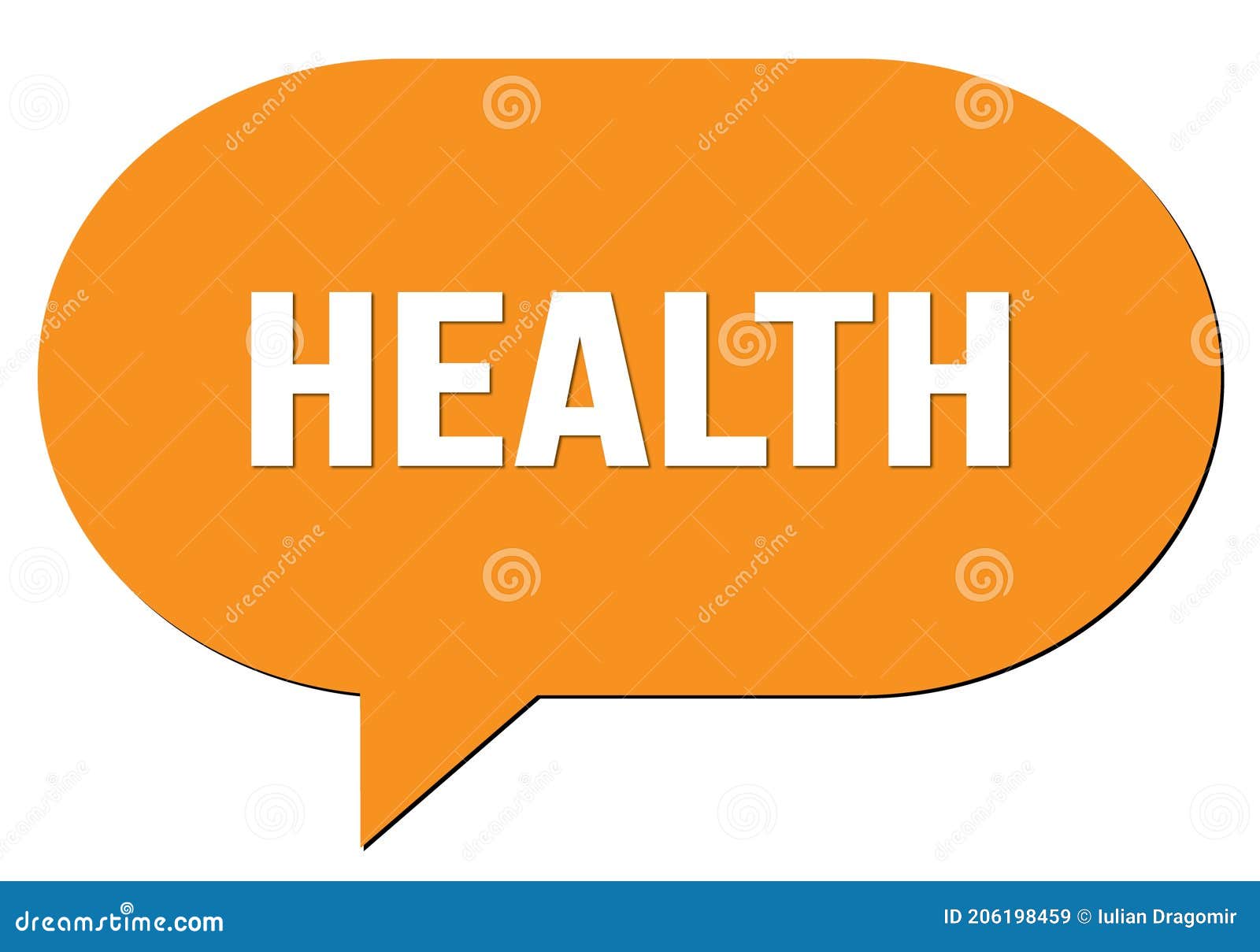 HEALTH Text Written in an Orange Speech Bubble Stock Illustration ...