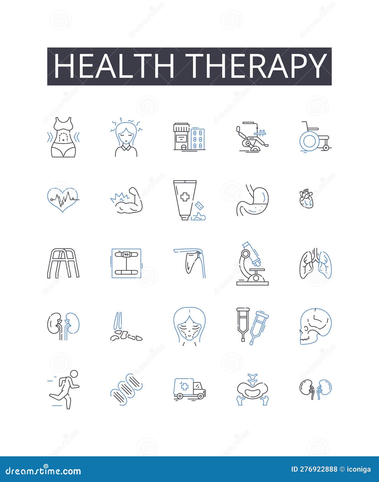 Health Therapy Line Icons Collection. Timing, Precision, Coordinated ...