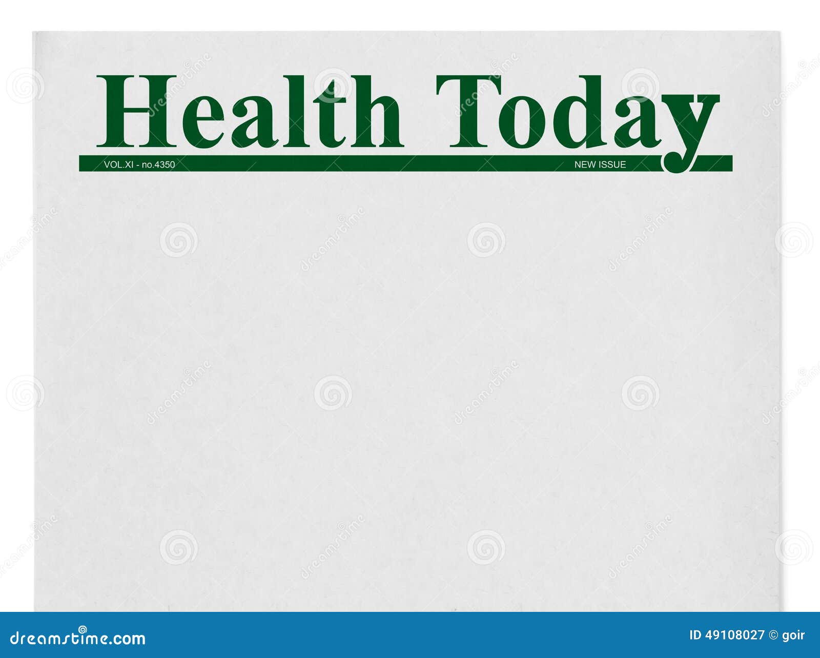 Health Today Title on a Newspaper Stock Illustration - Illustration of ...
