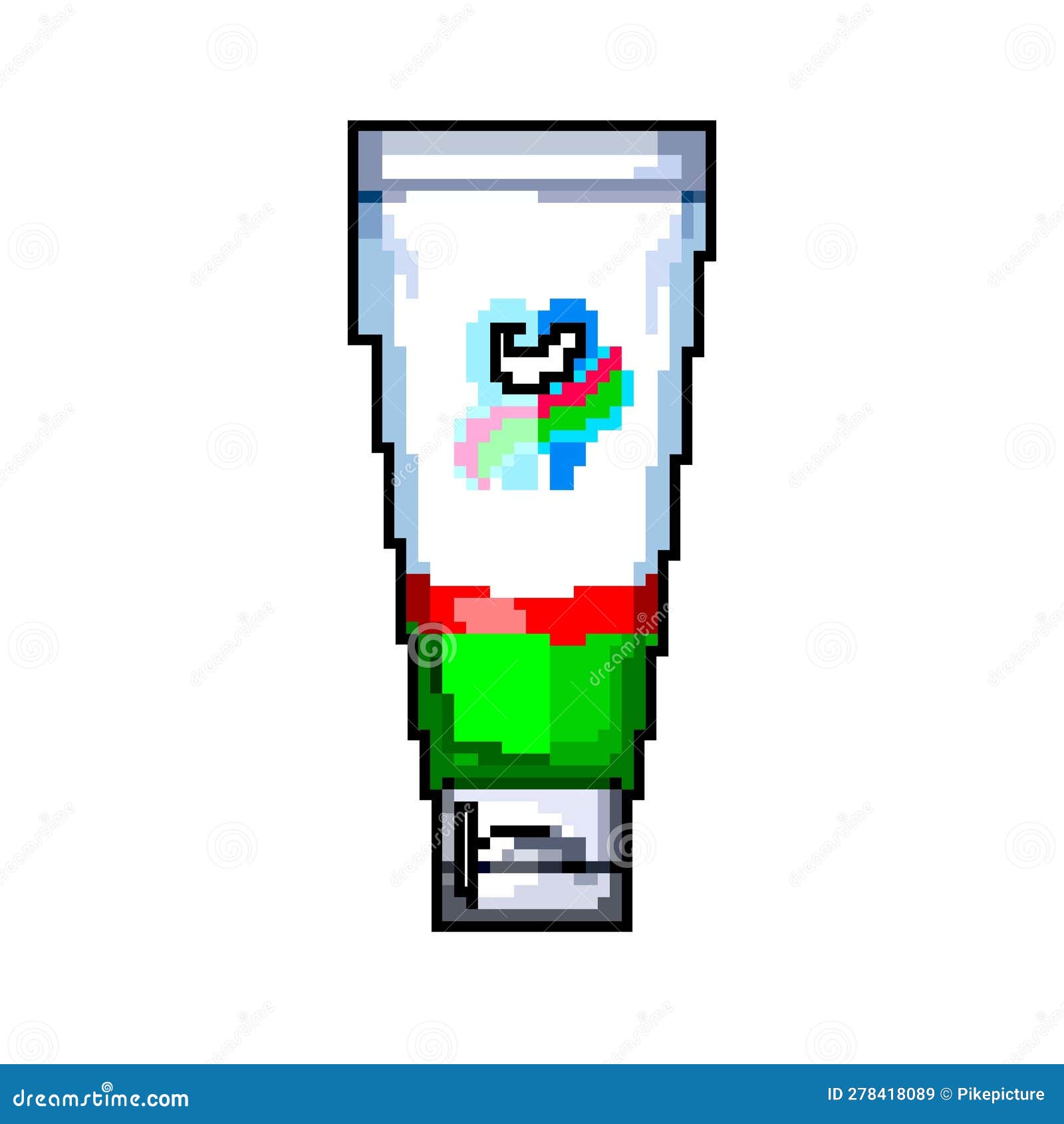 Health Toothpaste Game Pixel Art Vector Illustration Stock Vector ...