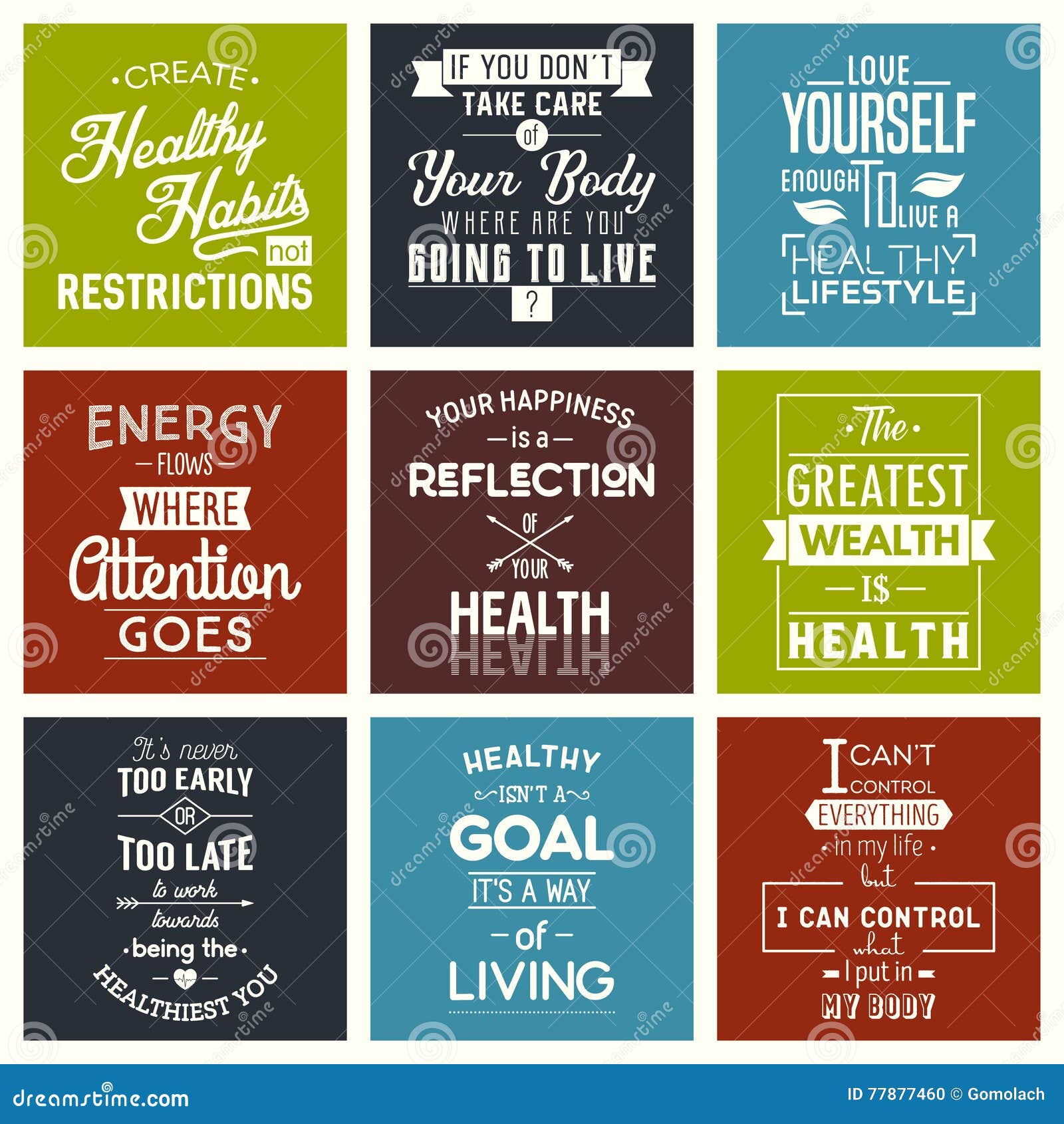 Health. Typography quotes. stock vector. Illustration of icon - 77877460
