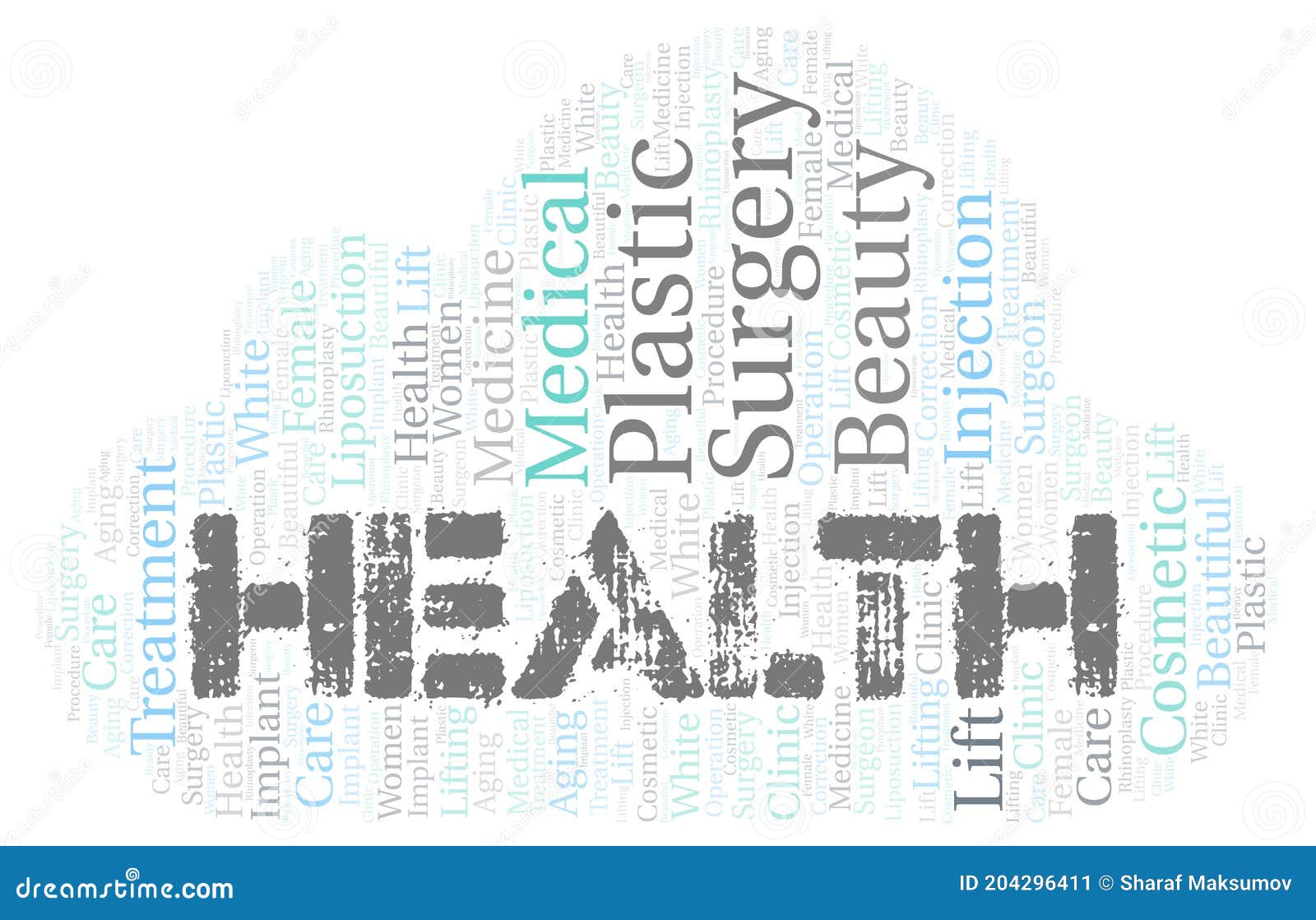Health Typography Word Cloud Create with the Text only. Stock ...