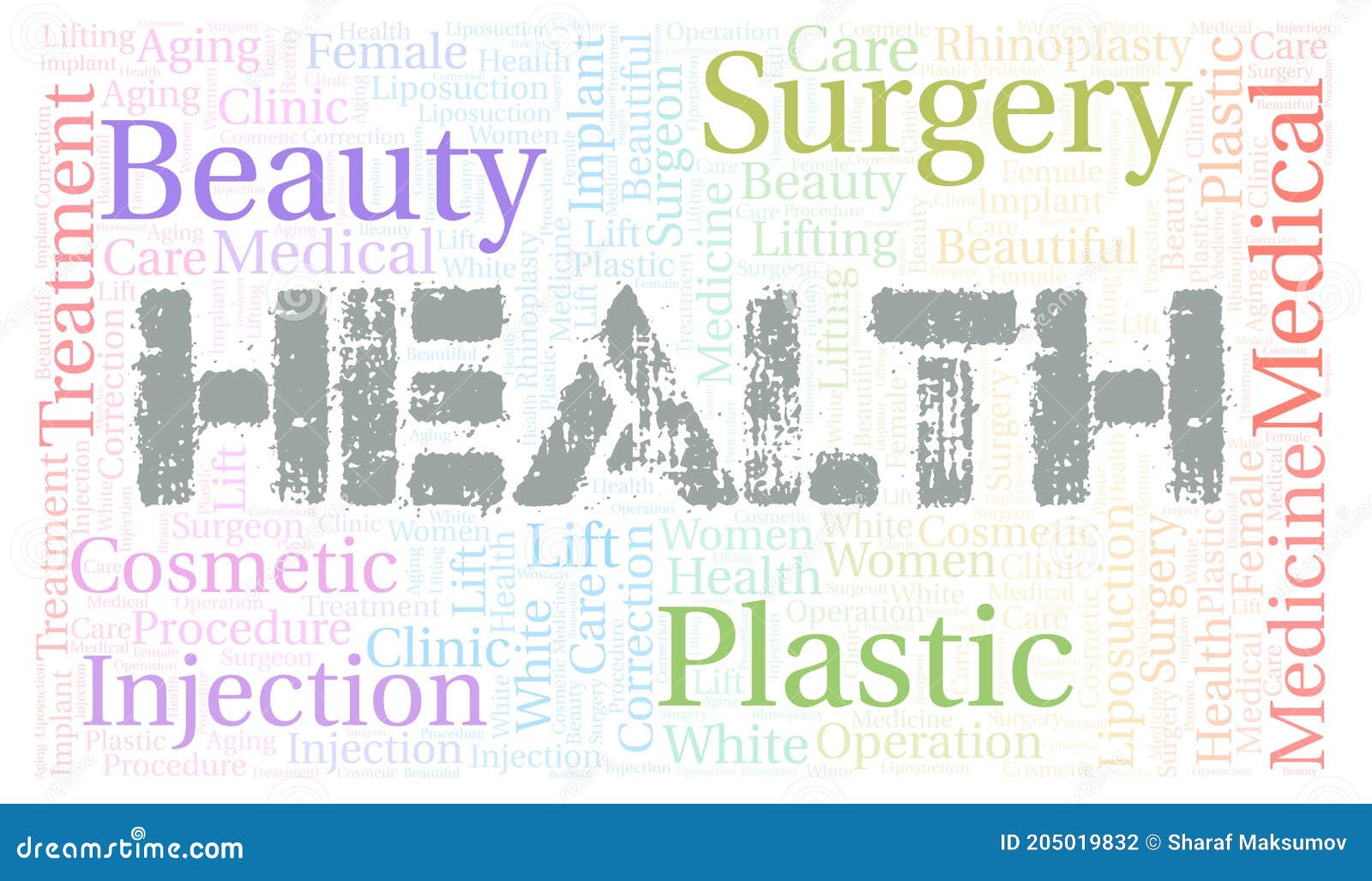 Health Typography Word Cloud Create with the Text only. Stock ...