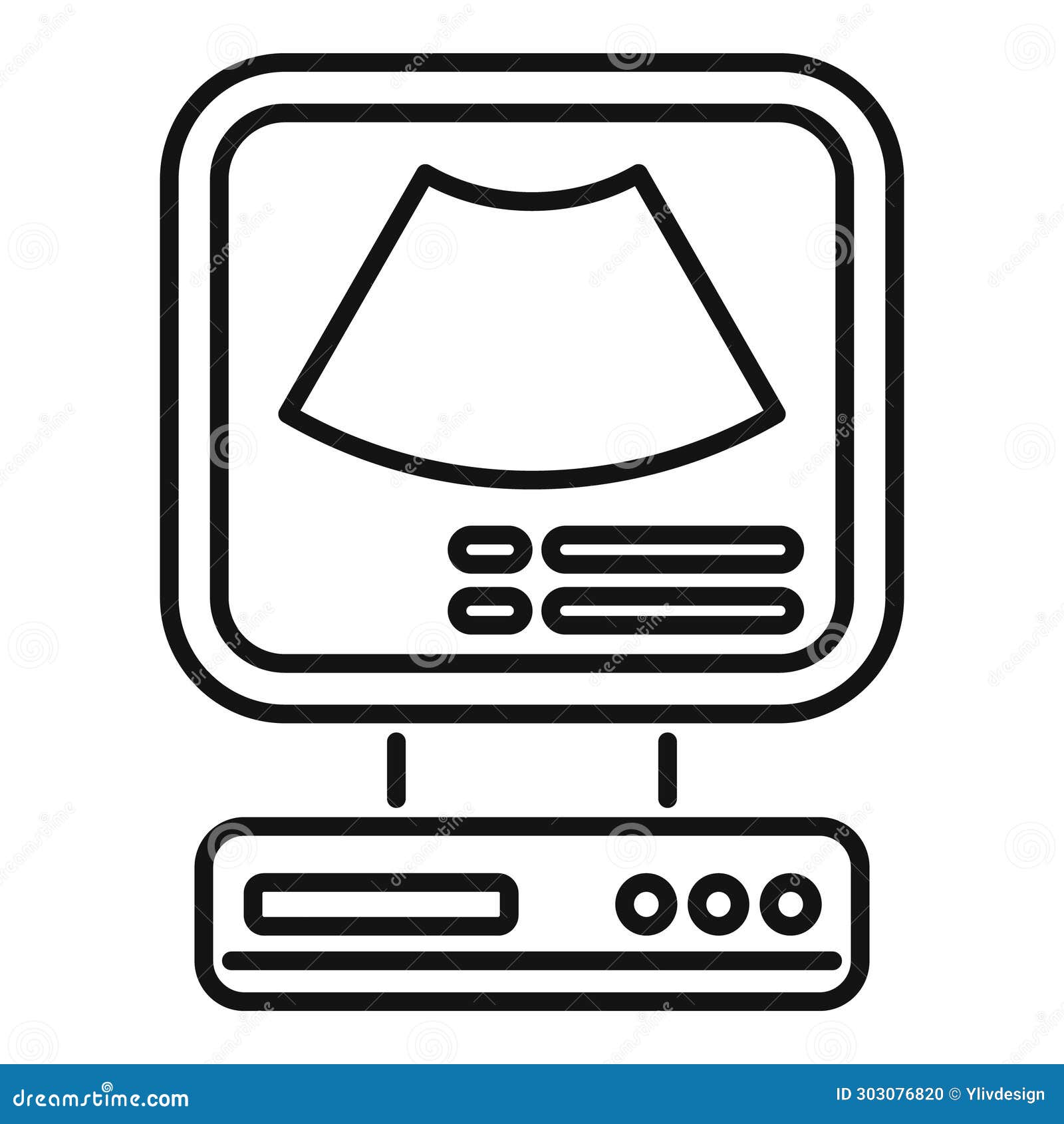 Health Ultrasonic Icon Outline Vector. Sonograph Device Stock ...