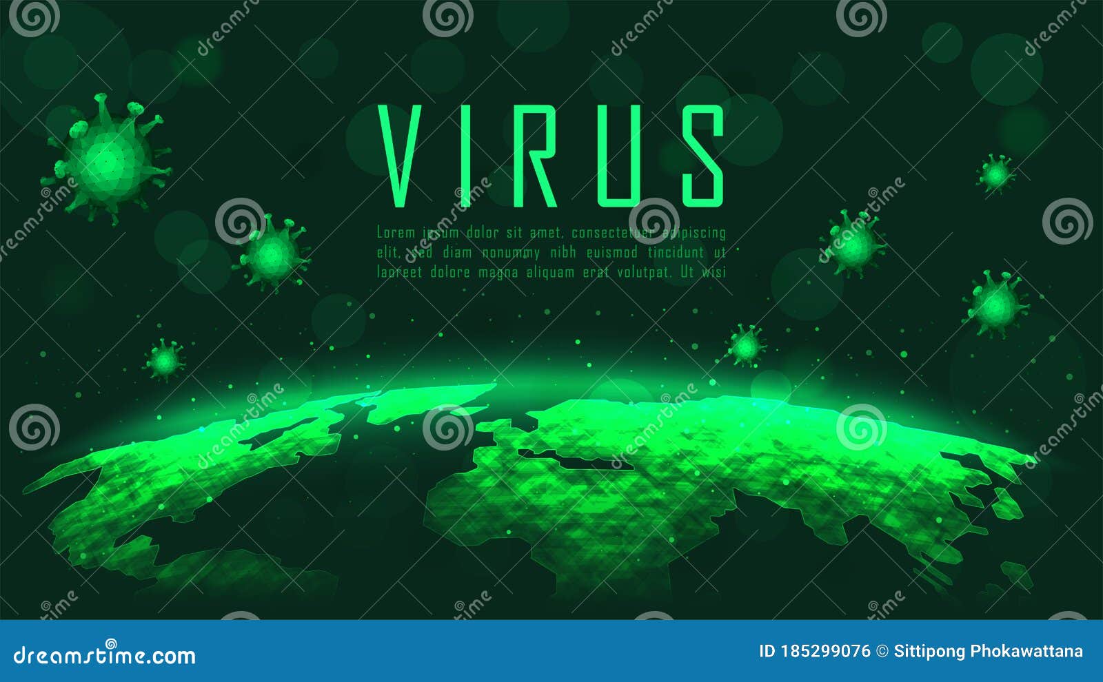 Virus Global Pandemic Outbreak Across the Green World Stock Vector ...