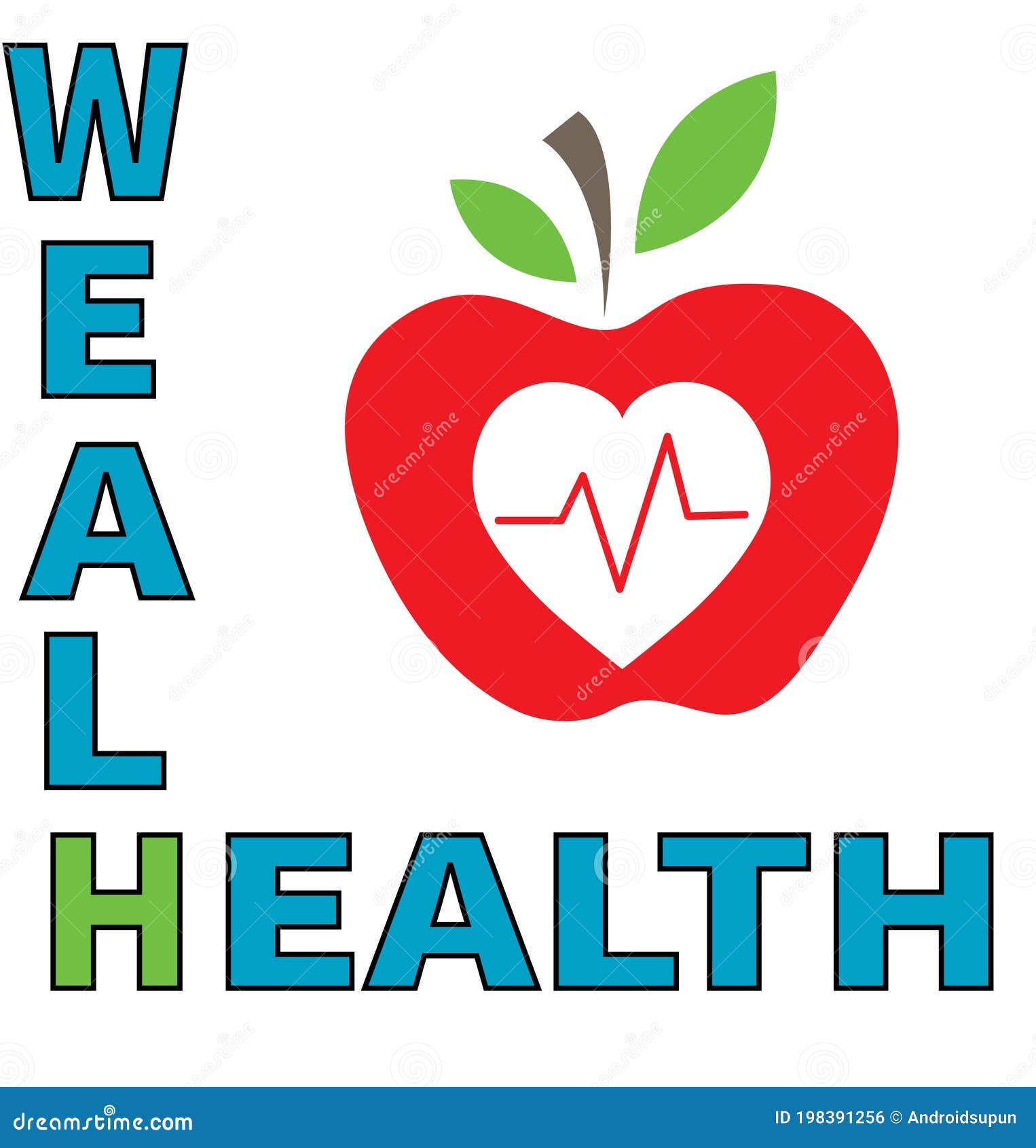 Health is Wealth stock illustration. Illustration of vector - 198391256