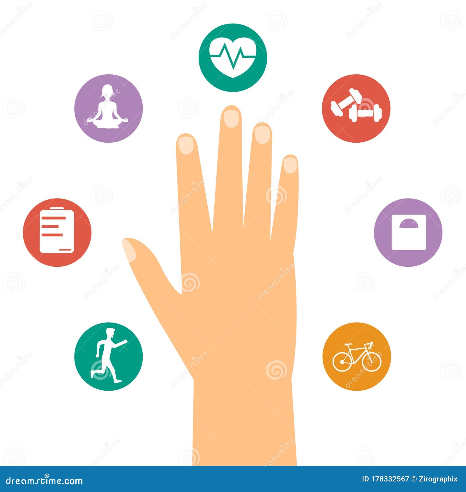 Health and Wellness Icon Illustration Stock Illustration - Illustration ...
