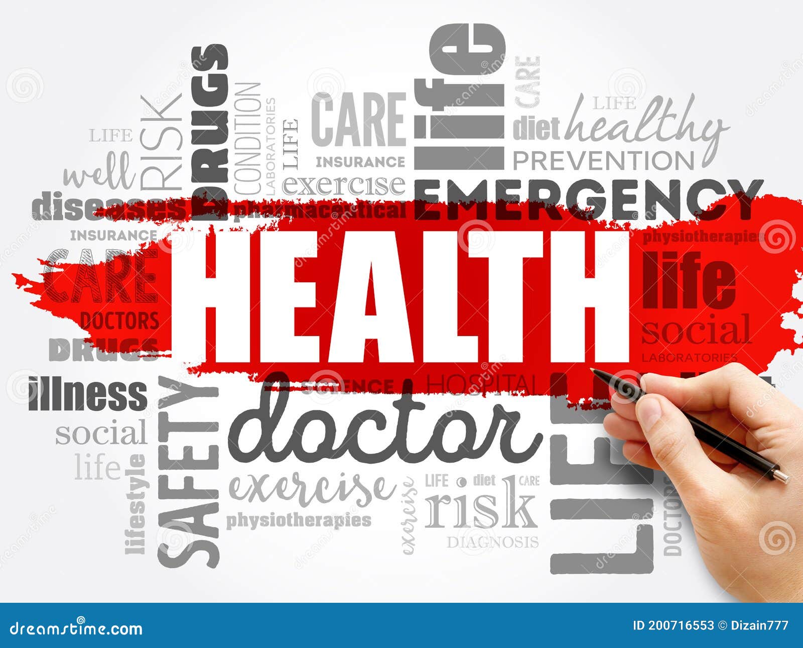 HEALTH Word Cloud Collage, Concept Background Stock Image - Image of ...
