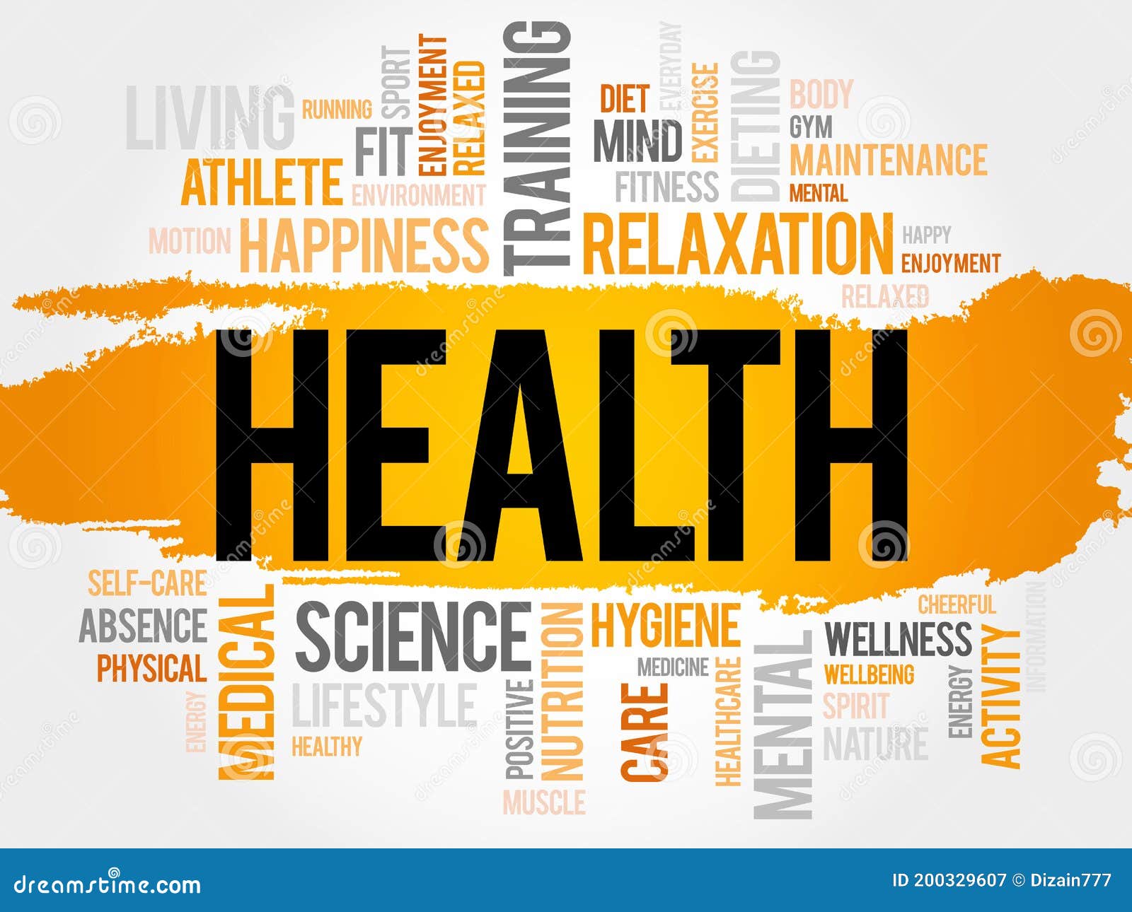 HEALTH word cloud stock illustration. Illustration of cheerful - 200329607