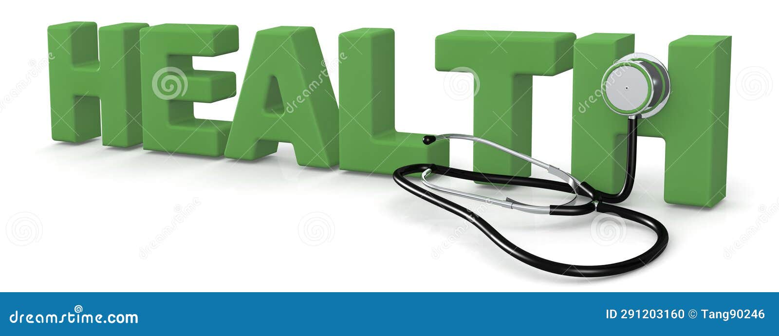 Health Word with Stethoscope Isolated Stock Illustration - Illustration ...